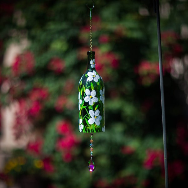 Painted Glass Bottle Wind Chime - Etsy