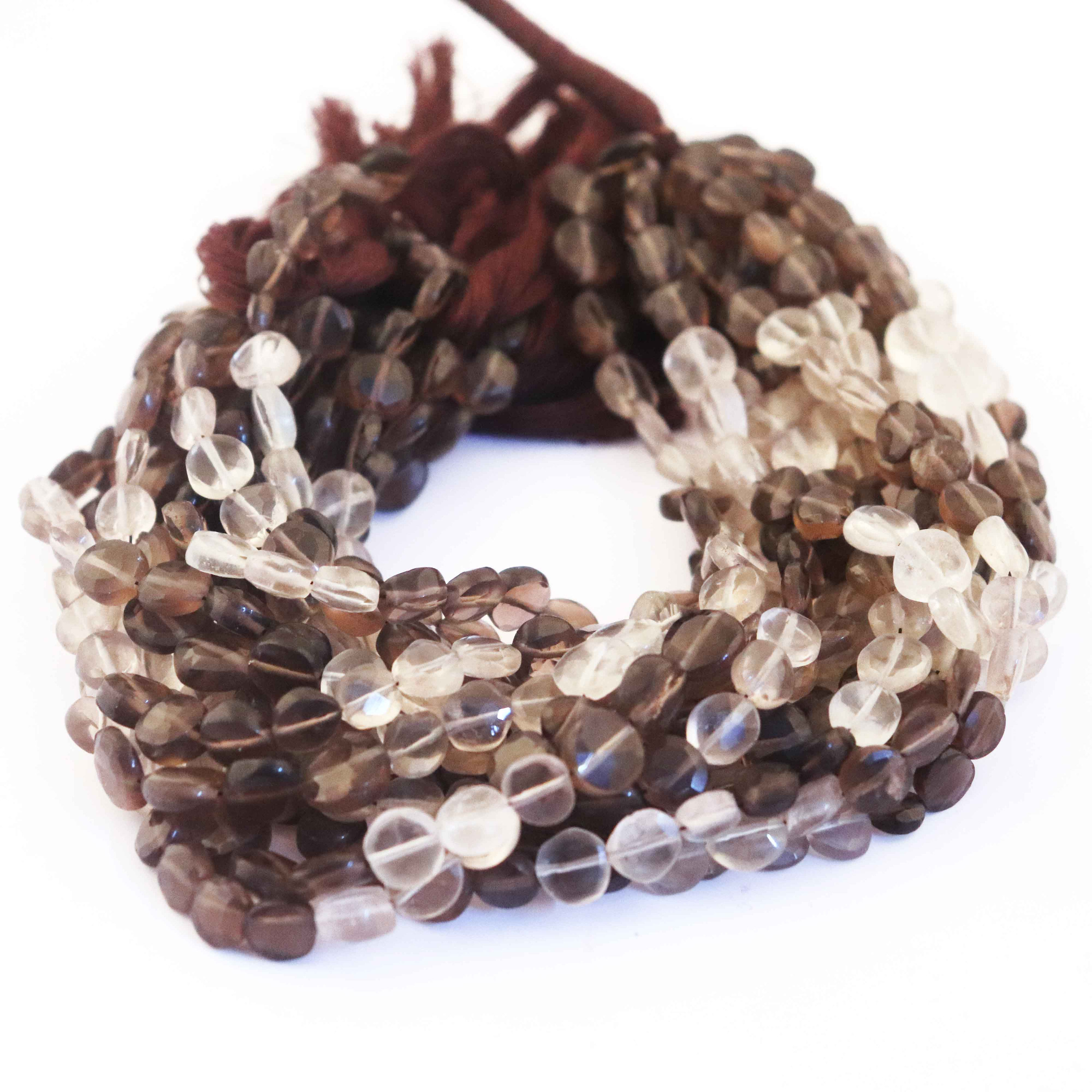 1 Strand Shaded Smoky Quartz Coin Shape Briolettes faceted - Etsy