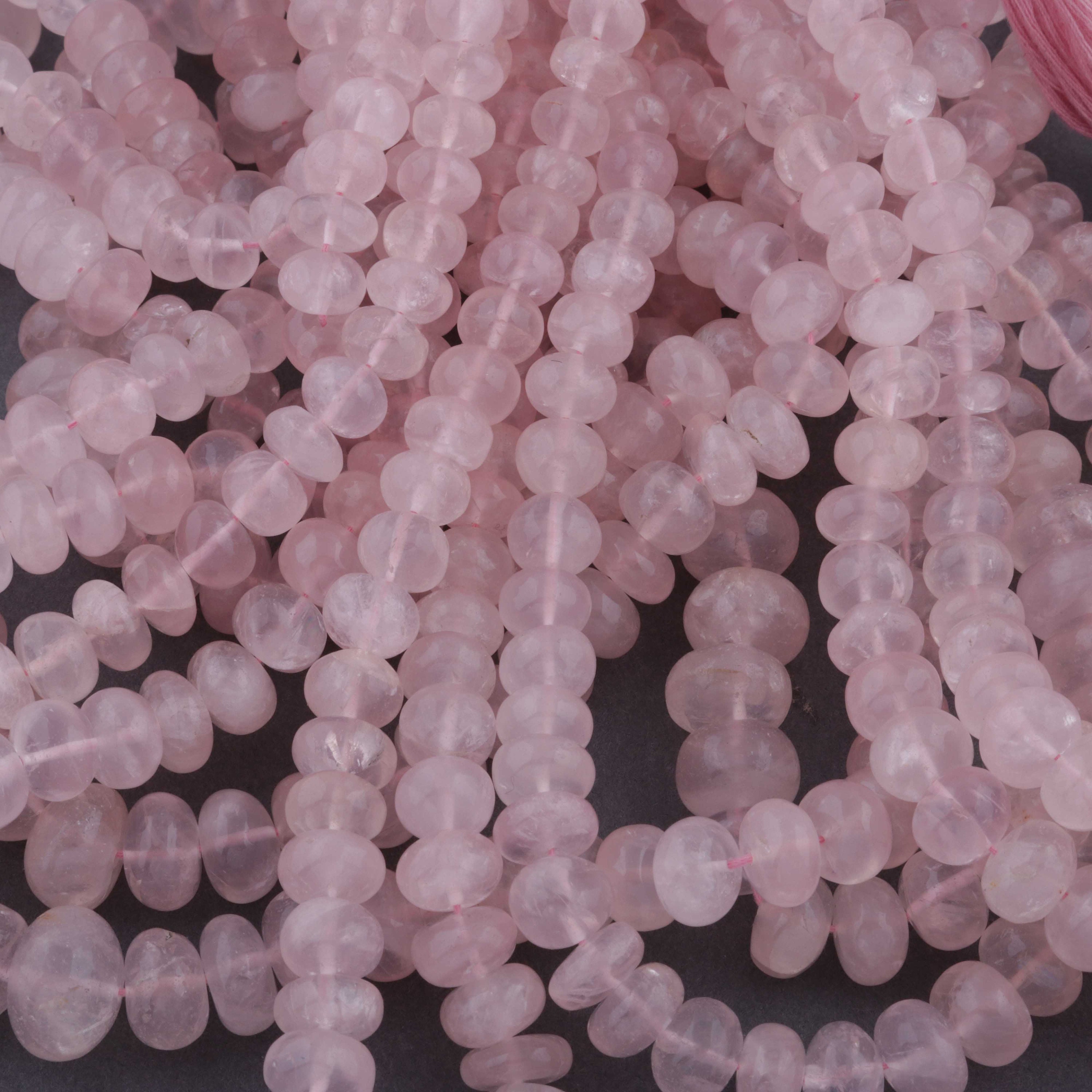 1 Strand Rose Quartz Round Shape BeadsSmooth Briolettes | Etsy