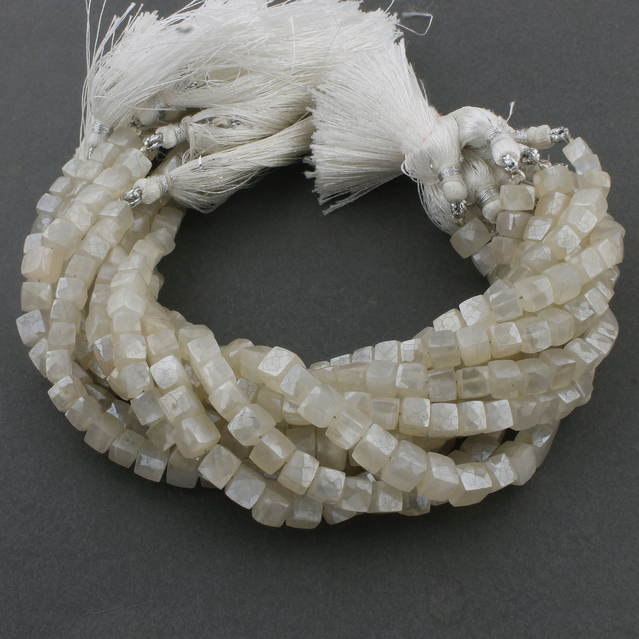 1 Strand White Silverite Cube Beads gemstone Faceted Box - Etsy