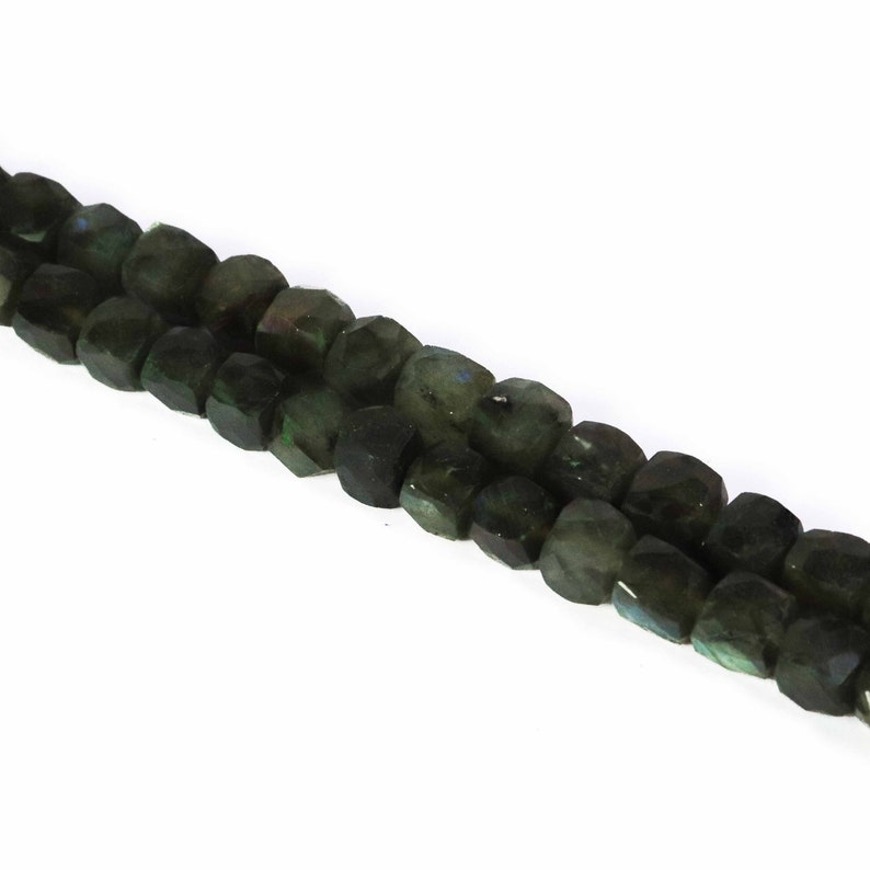 1 Strand Labradorite Cube Shape Beads Faceted Gemstone - Etsy