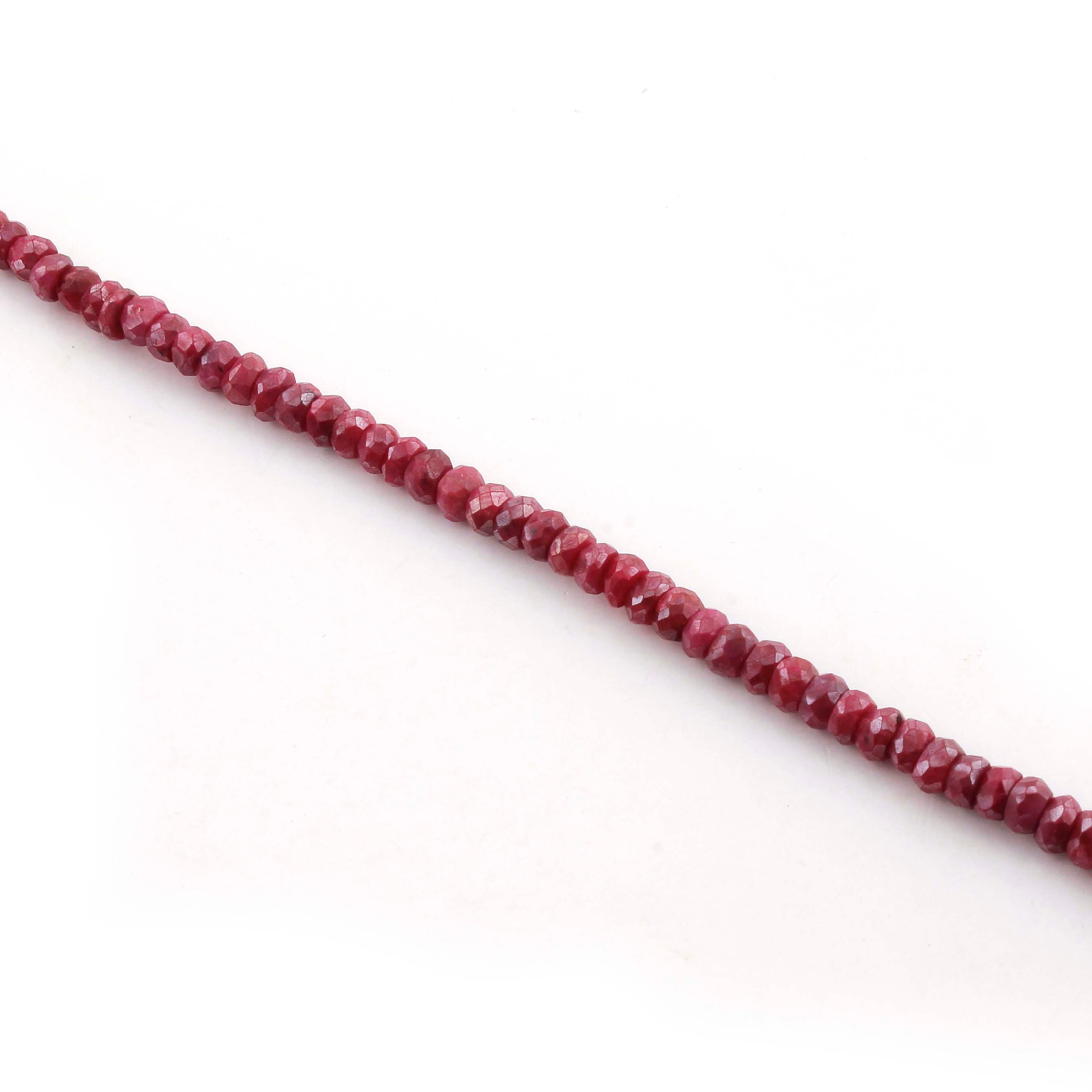 1 Strand Ruby Micro Faceted Silver Coated Rondelle Beads dyed - Etsy