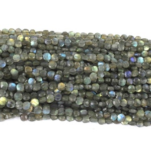 1 Strand Labradorite Coin Shape Beads,faceted Briolettes,gemstone Beads ...
