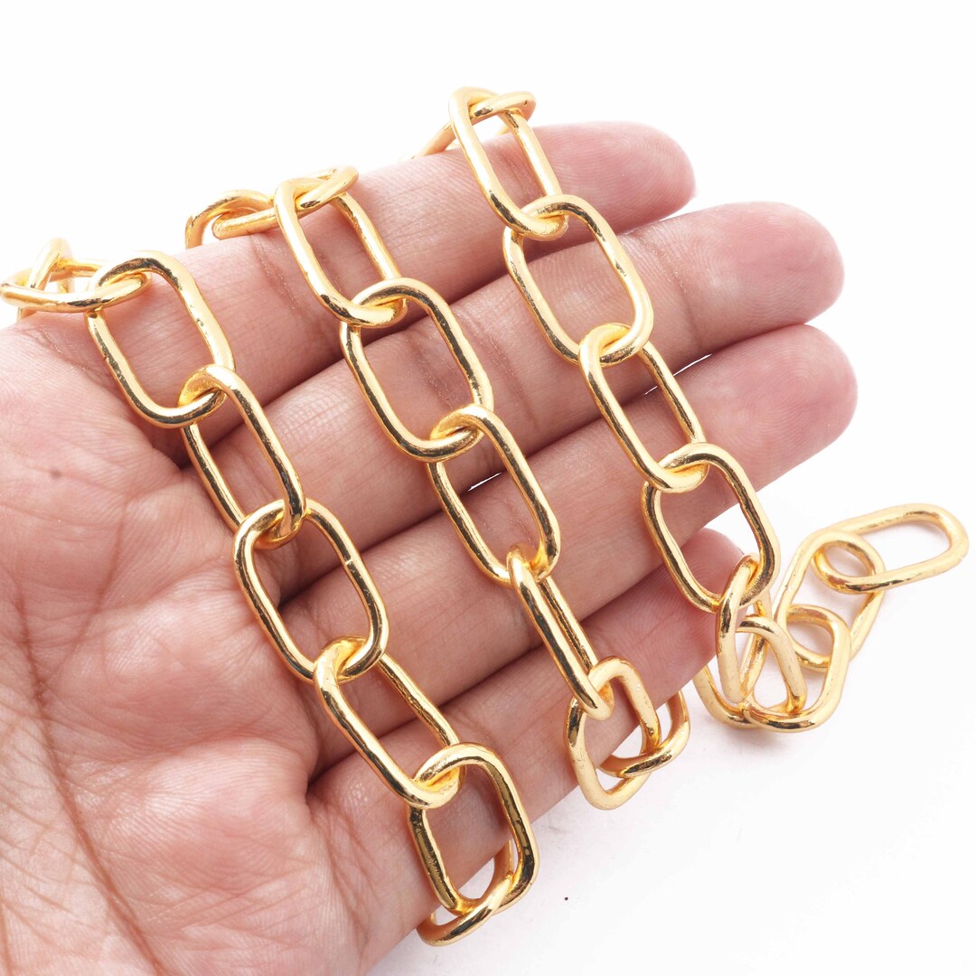 Designer 2 Feet Gold Plated Copper Chain-designer Rectangle Cable Chain ...