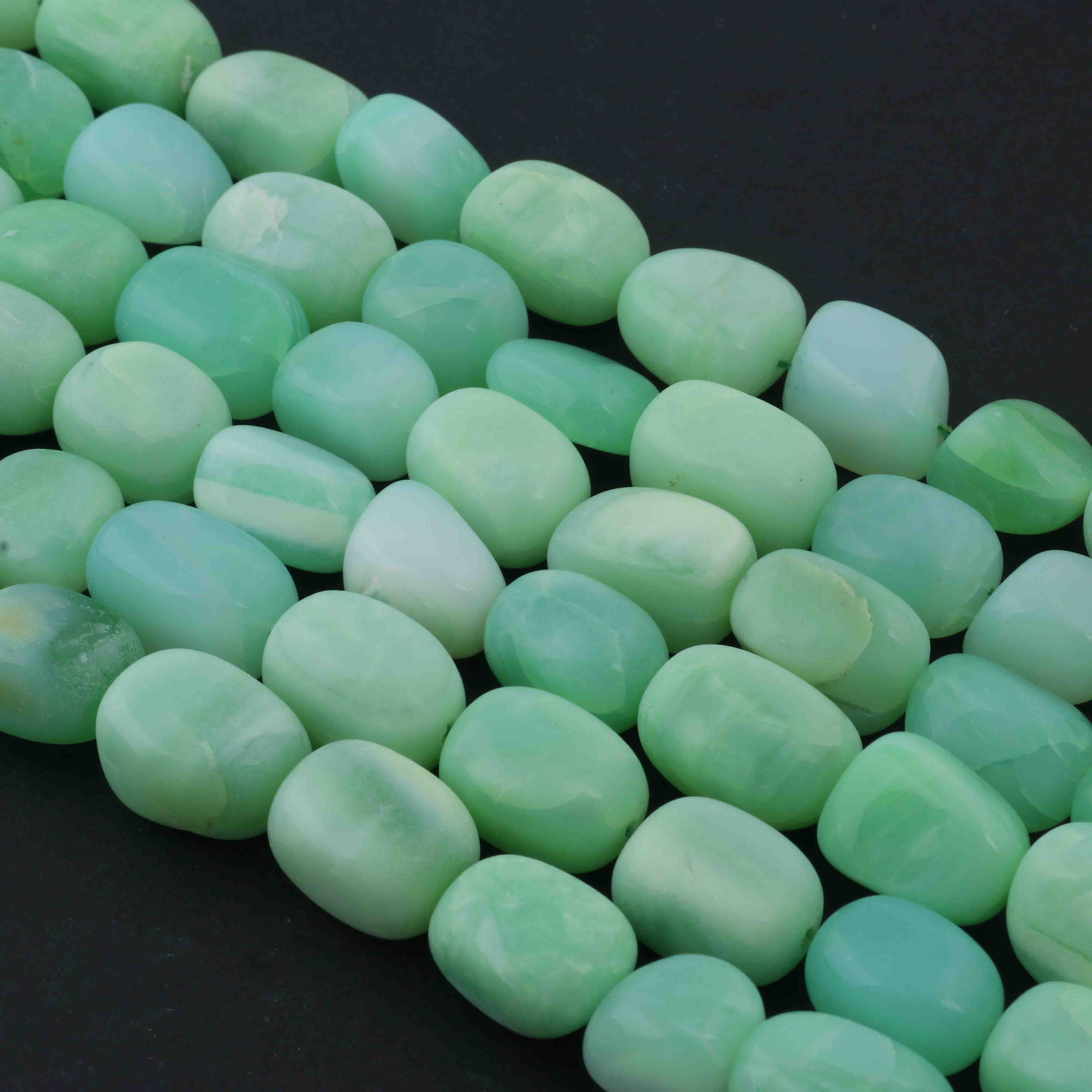 1 Strand Green Opal Tumble Beads Smooth Gemstone Nuggets | Etsy