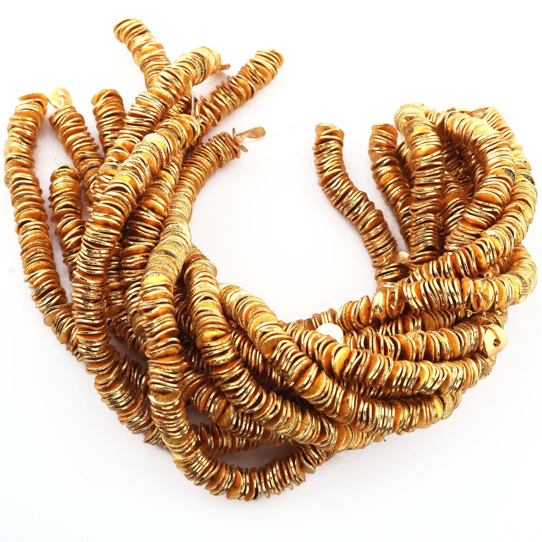Gold Plated Copper Wave Disc Beads, Jewelry Supplies 6mm (5 Stands) - Etsy