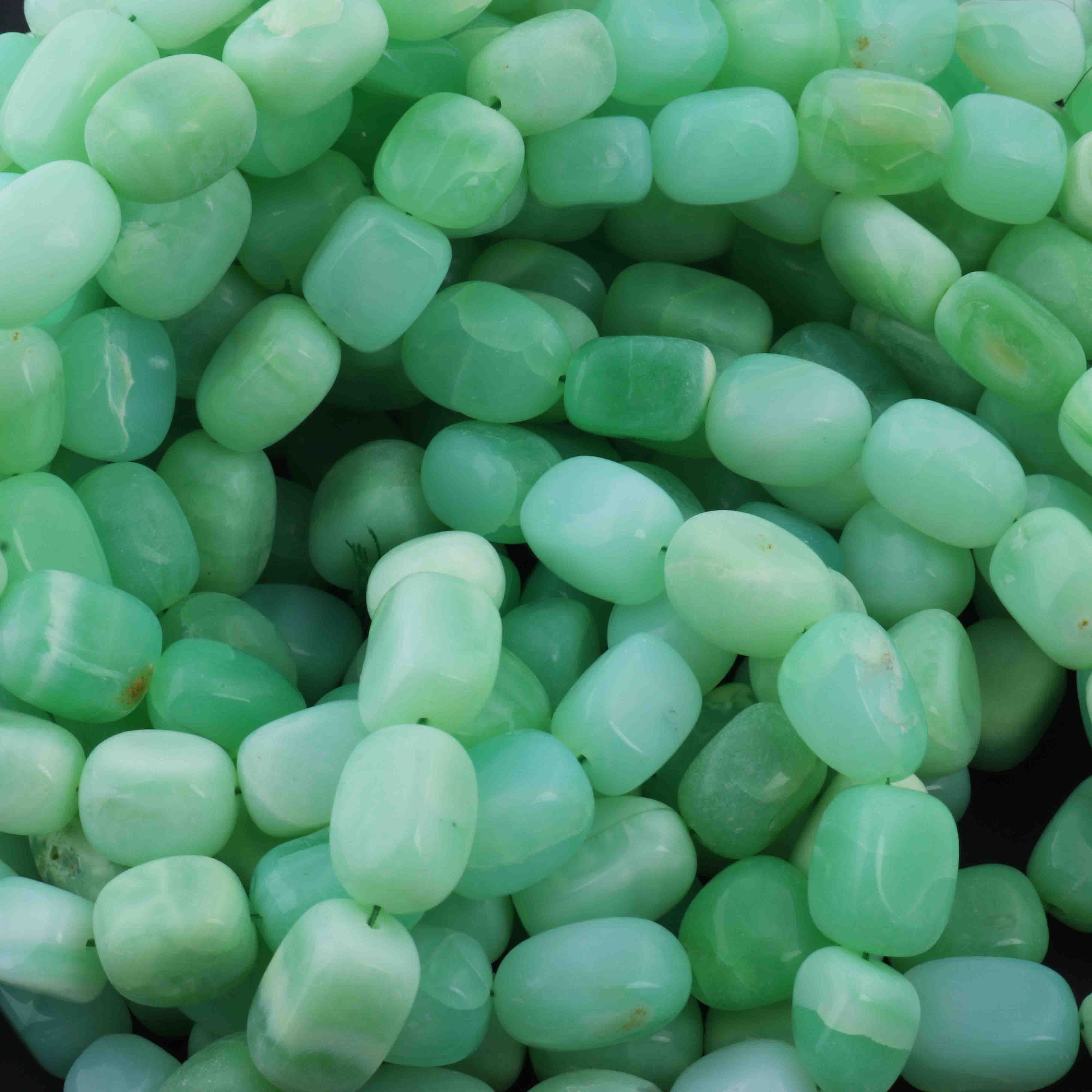 1 Strand Green Opal Tumble Beads Smooth Gemstone Nuggets | Etsy