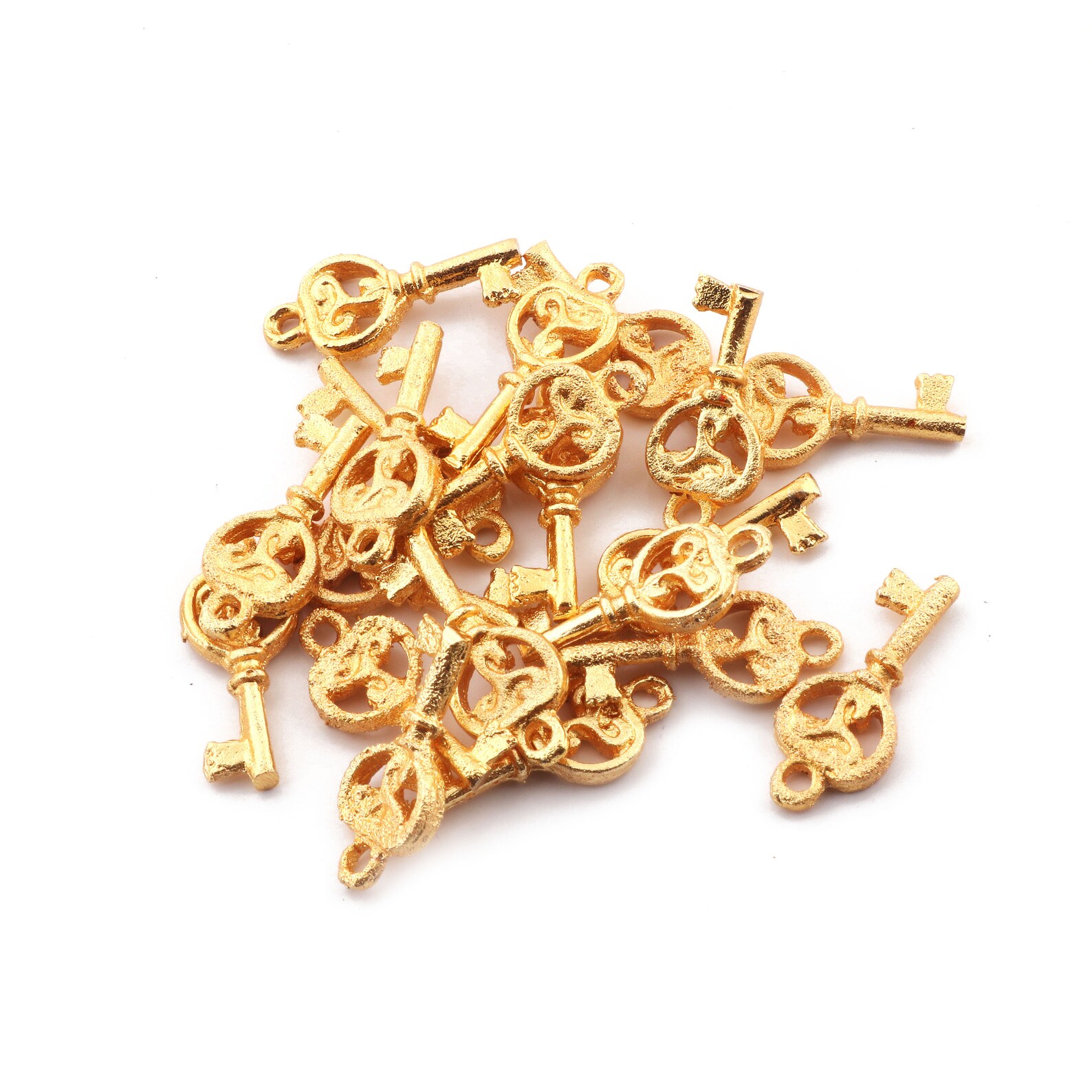 20 PCS Gold Plated Designer Key Charmskey Pendant Copper Key | Etsy