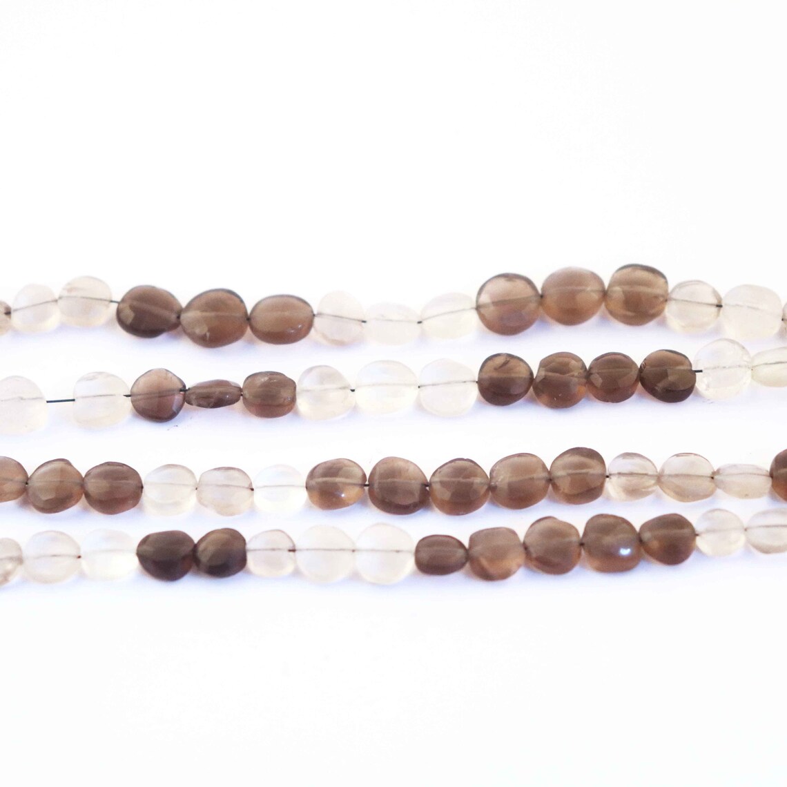 1 Strand Shaded Smoky Quartz Coin Shape Briolettes faceted - Etsy