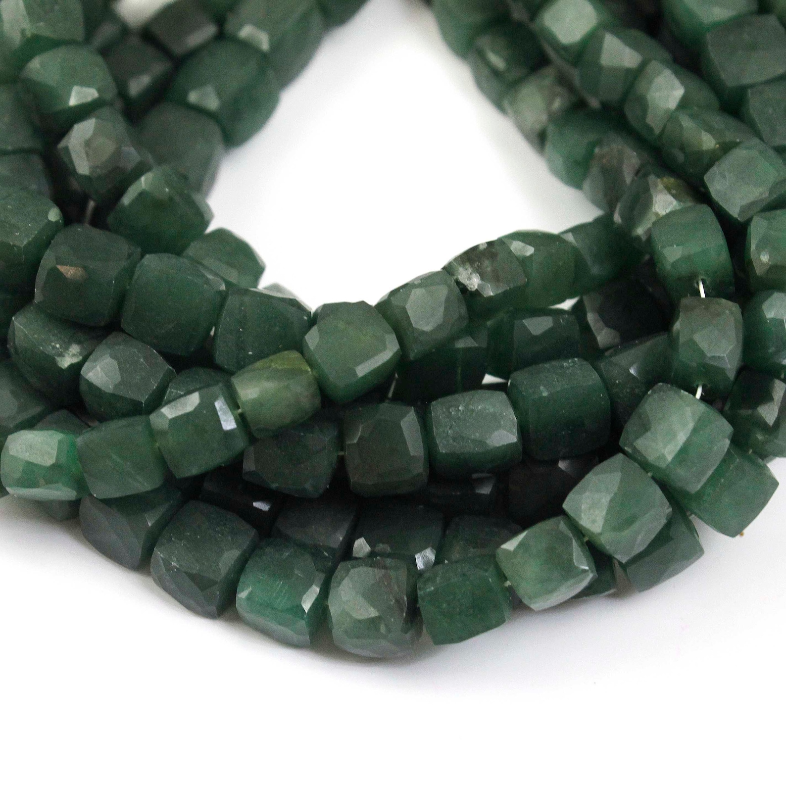 1 Strand Emerald Faceted Cubes Beads Emerald Cubes Beads | Etsy