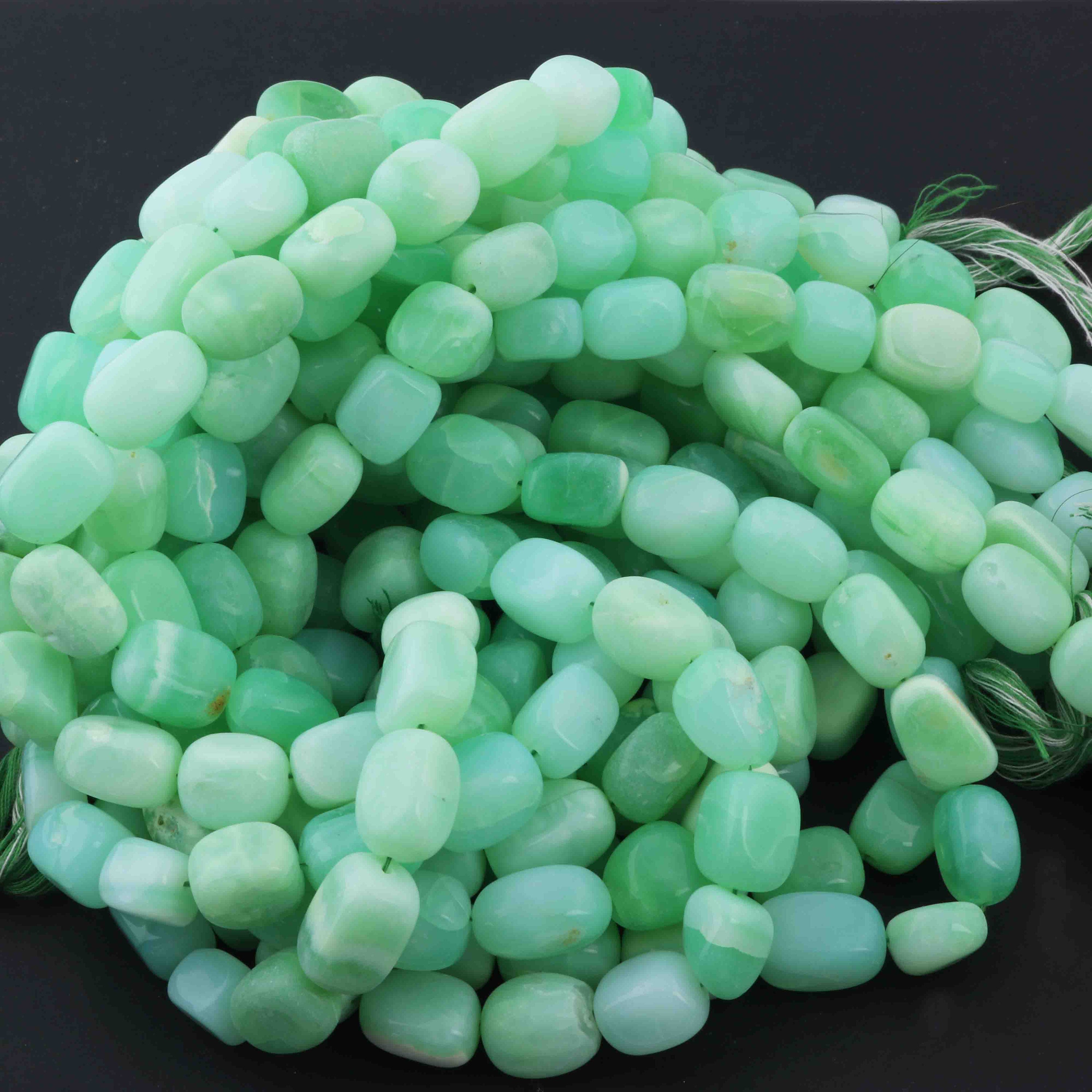 1 Strand Green Opal Tumble Beads Smooth Gemstone Nuggets | Etsy