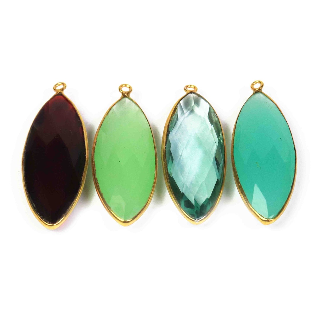 5 Pcs Multi Gemstone Marquise Shape Pendant 925 Sterling | Etsy