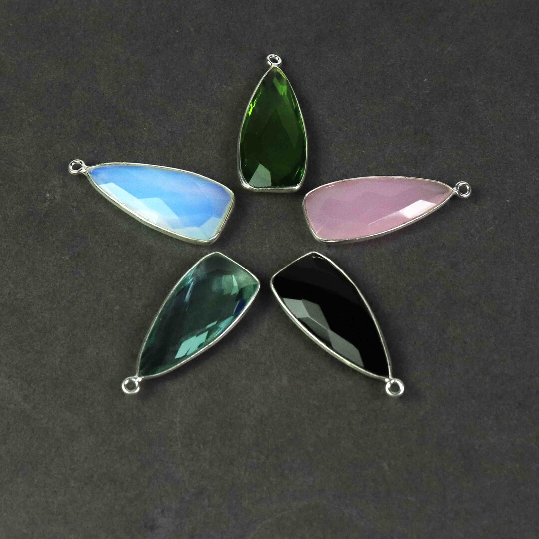 5 Pcs Multi Gemstone Dagger Shape Pendant , 925 Sterling Silver ...