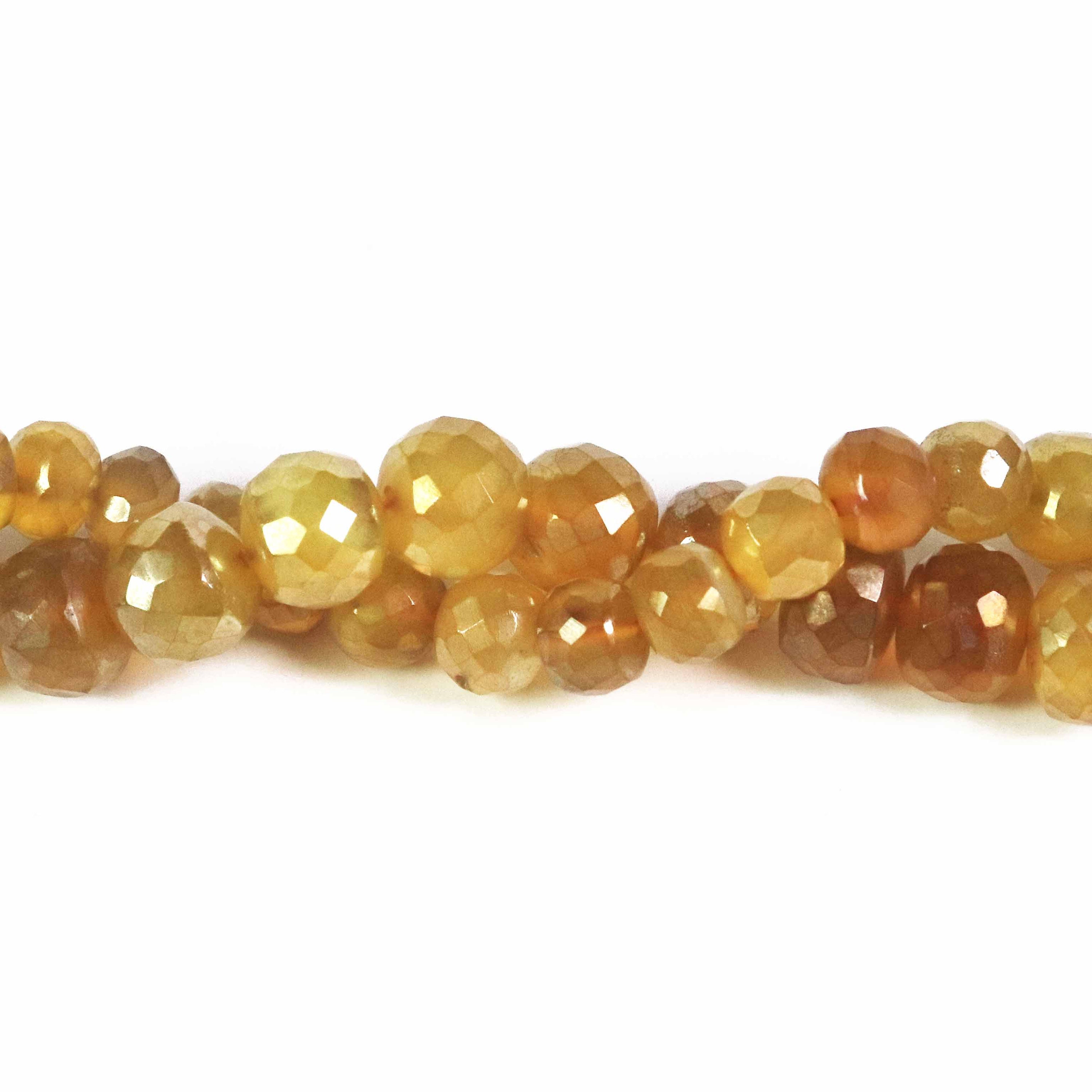 1 Strand Shaded Yellow Chalcedony Silver Coated Roundle Beads | Etsy