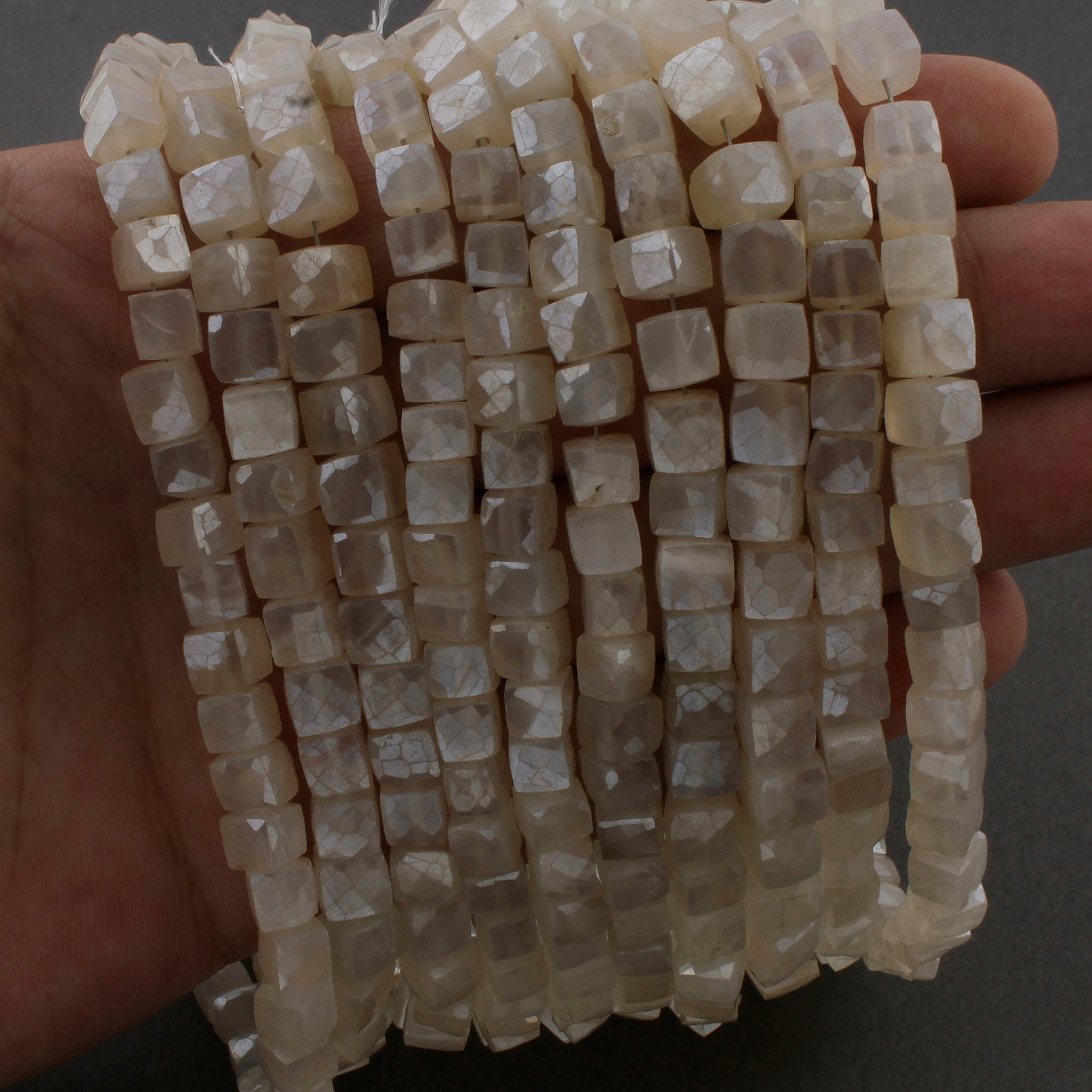 1 Strand White Silverite Cube Beads gemstone Faceted Box - Etsy
