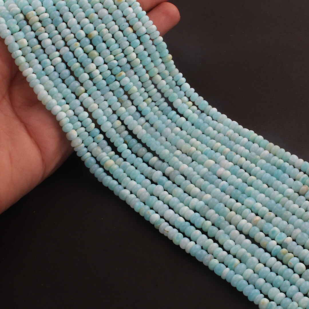 1 Long Strand Beautiful Peru Opal Smooth Roundelles gemstone Beads ...