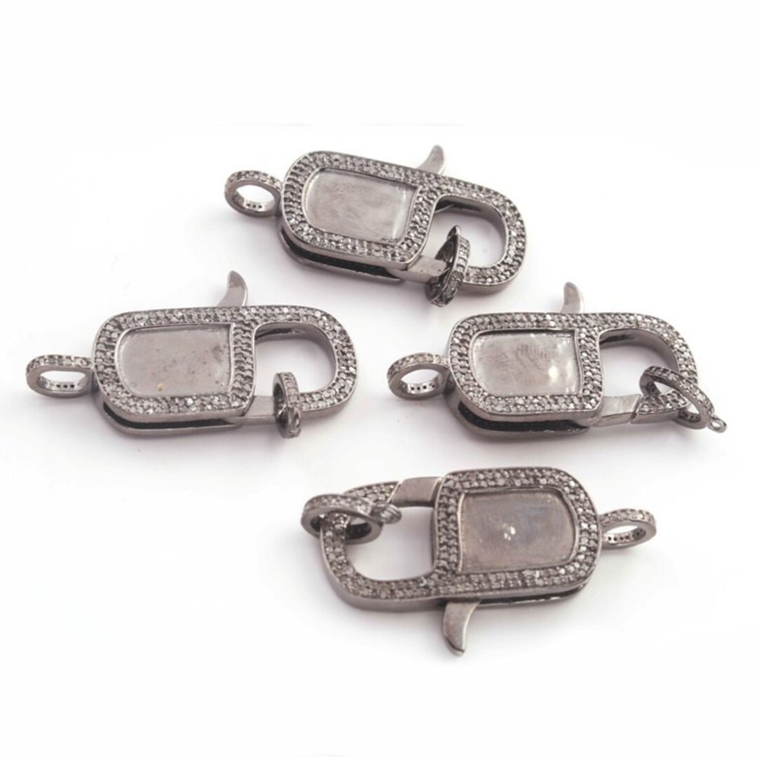 1 PC Antique Finish Pave Diamond Designer Lobsters Over 925 Sterling ...