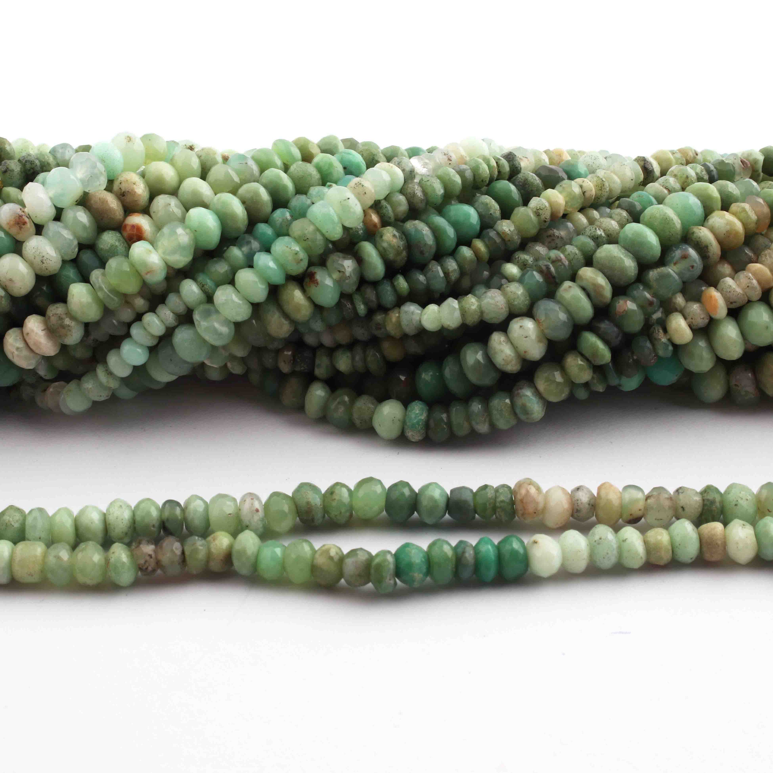 1 Strang Chrysopras Facettierte Rondellen Edelstein | Etsy