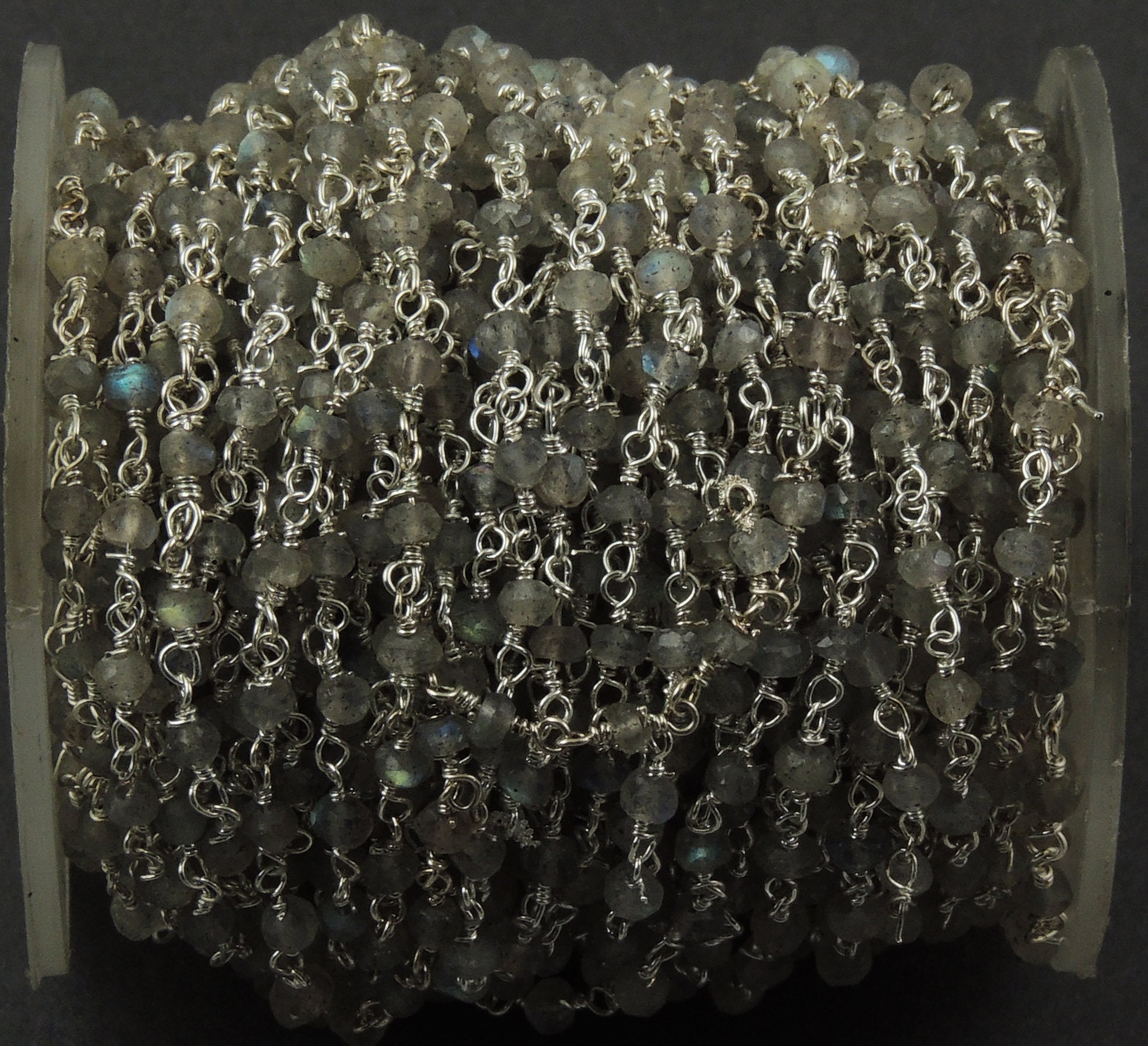 5 Feet Labradorite Wire wrapped Chain 3mm-3.50mm Beaded | Etsy