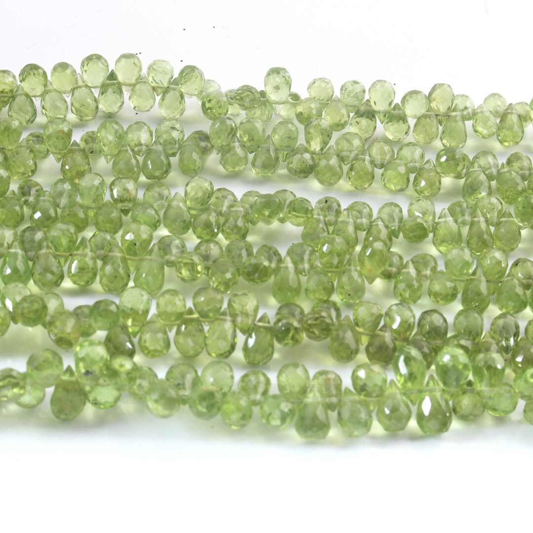 1 Strand Peridot Tear Drop Shape Beads ,faceted Gemstone Tear Drop ...