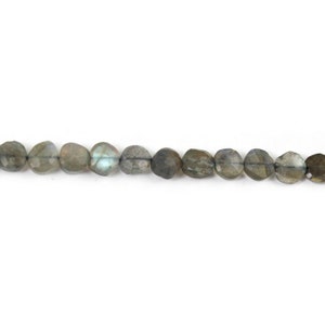 1 Strand Labradorite Coin Shape Beads,faceted Briolettes,gemstone Beads ...