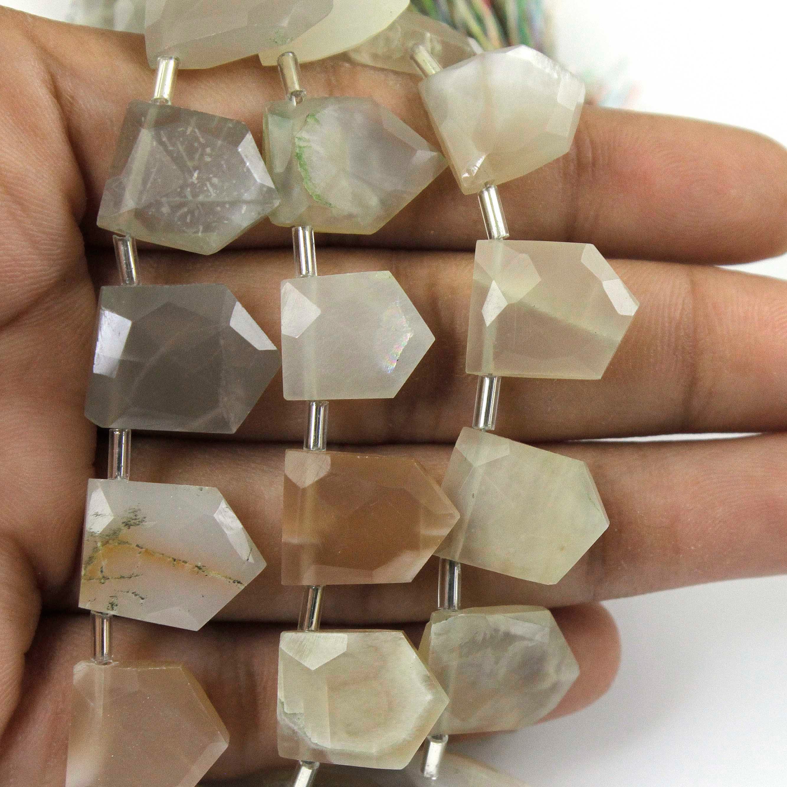 1 Strand Multi Moonstone Hexagon Shape Beadsgemstone - Etsy