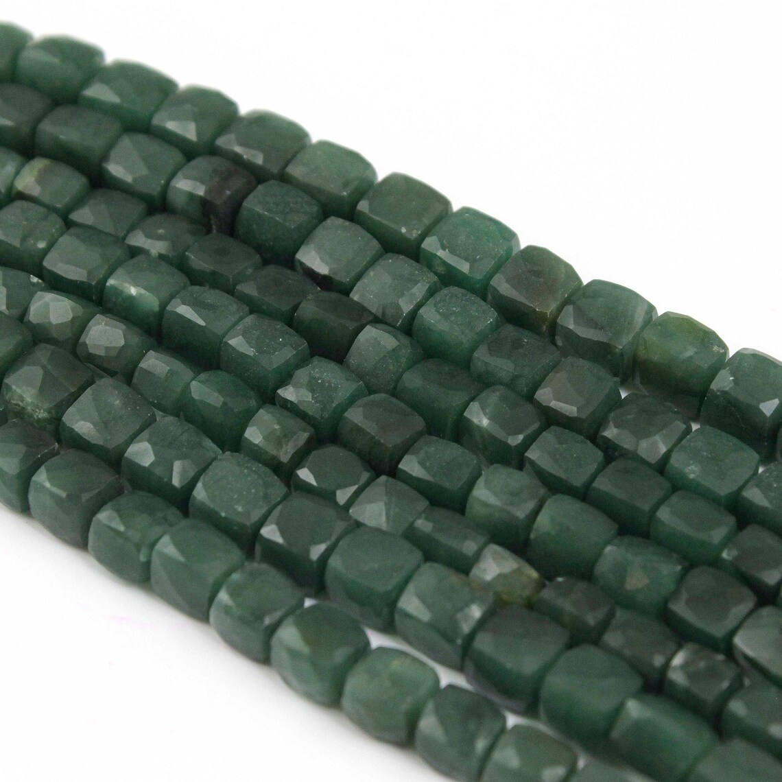 1 Strand Emerald Faceted Cubes Beads Emerald Cubes Beads | Etsy