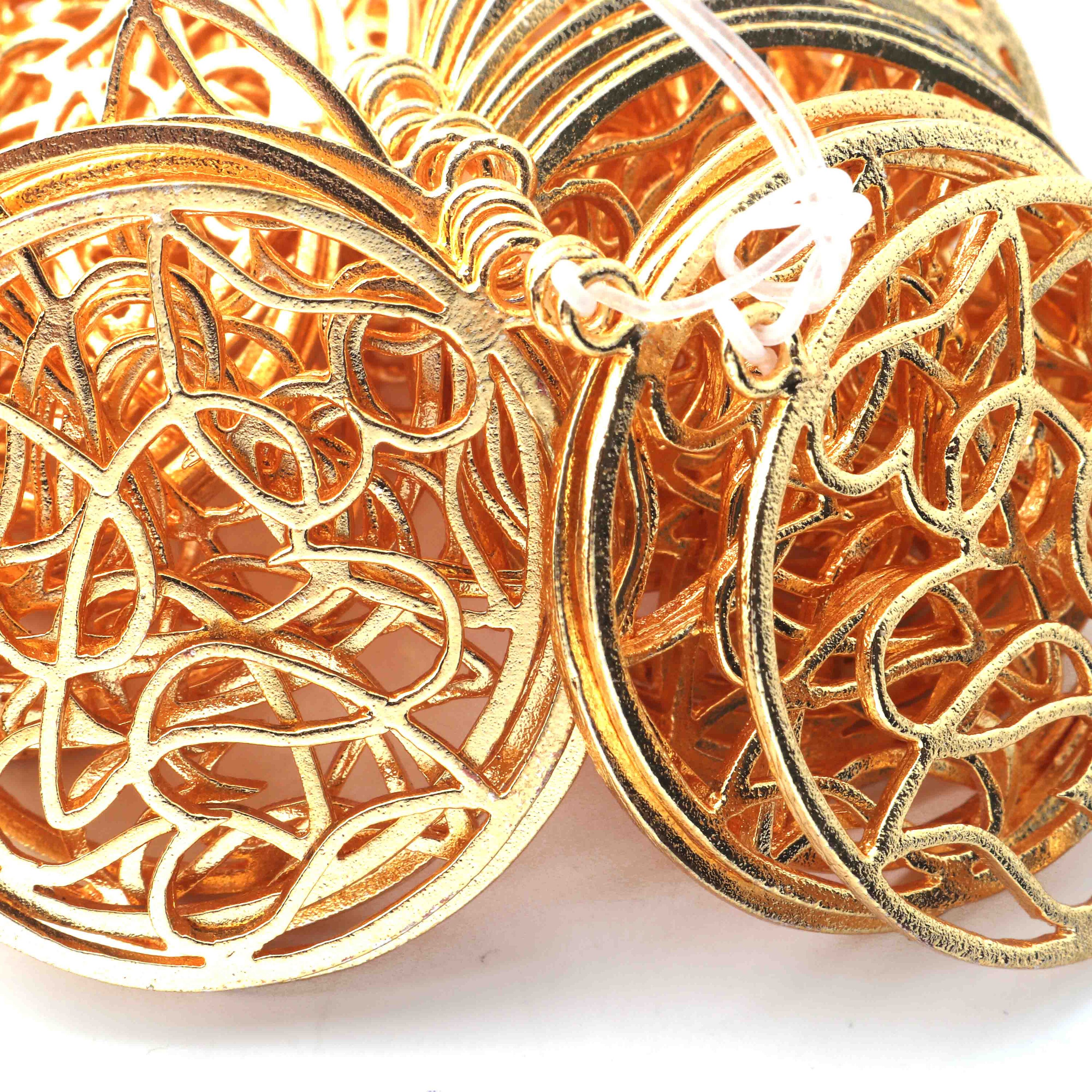 5 Pcs Designer Round Shape Design Charm 24k Gold Plated - Etsy