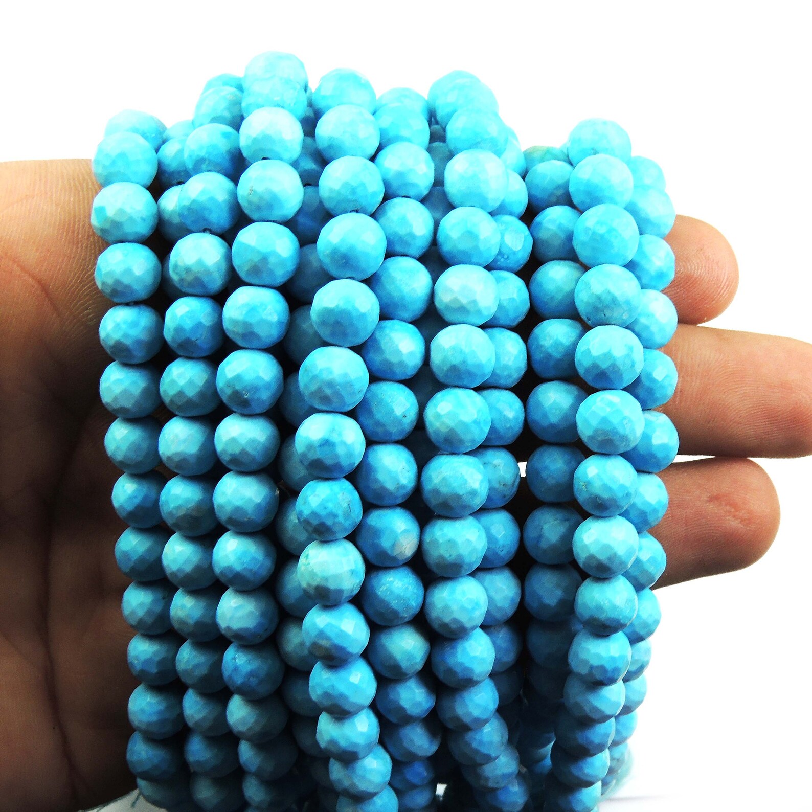 1 Strand Turquoise Balls Beads faceted Gemstone Ball Beads | Etsy