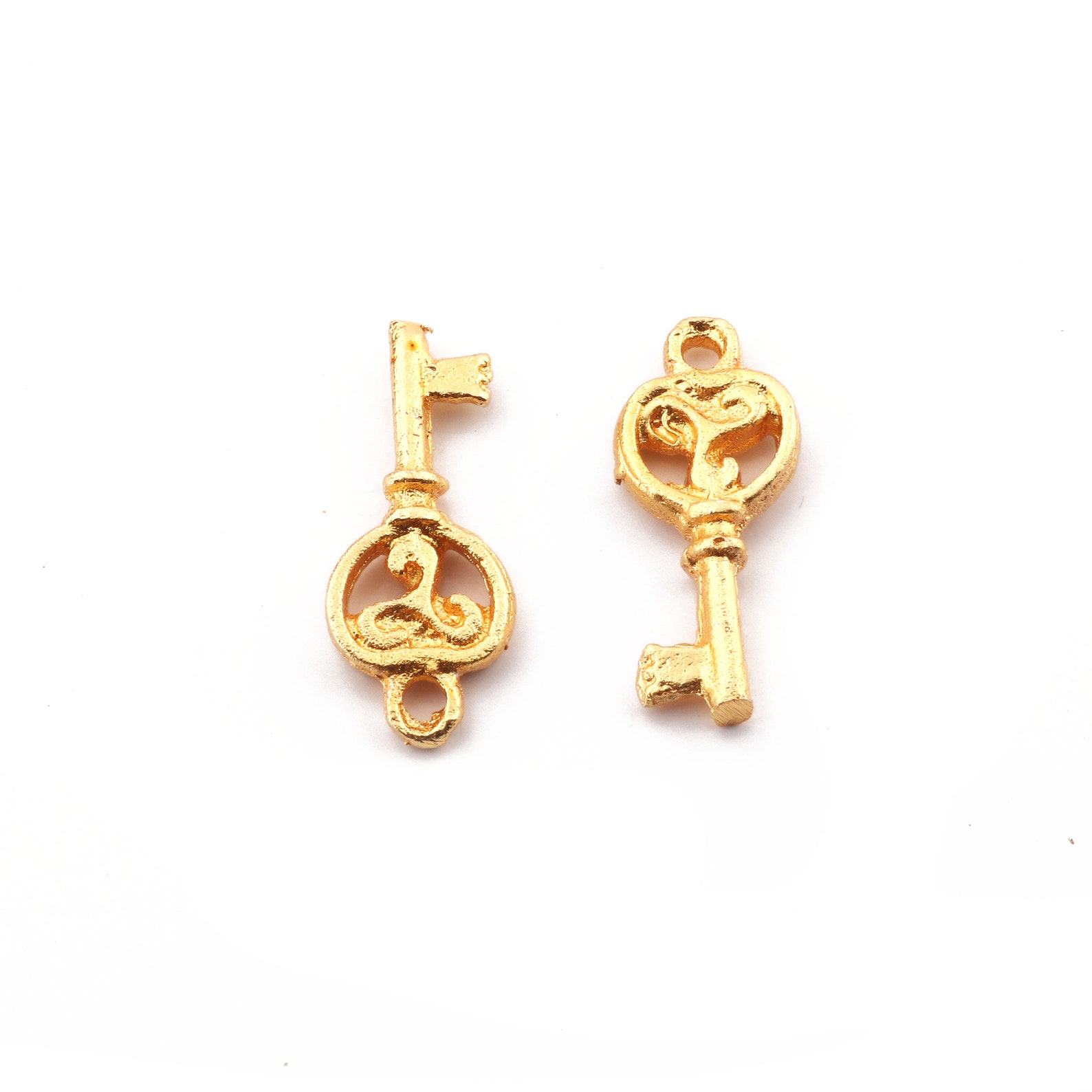 20 PCS Gold Plated Designer Key Charmskey Pendant Copper Key - Etsy