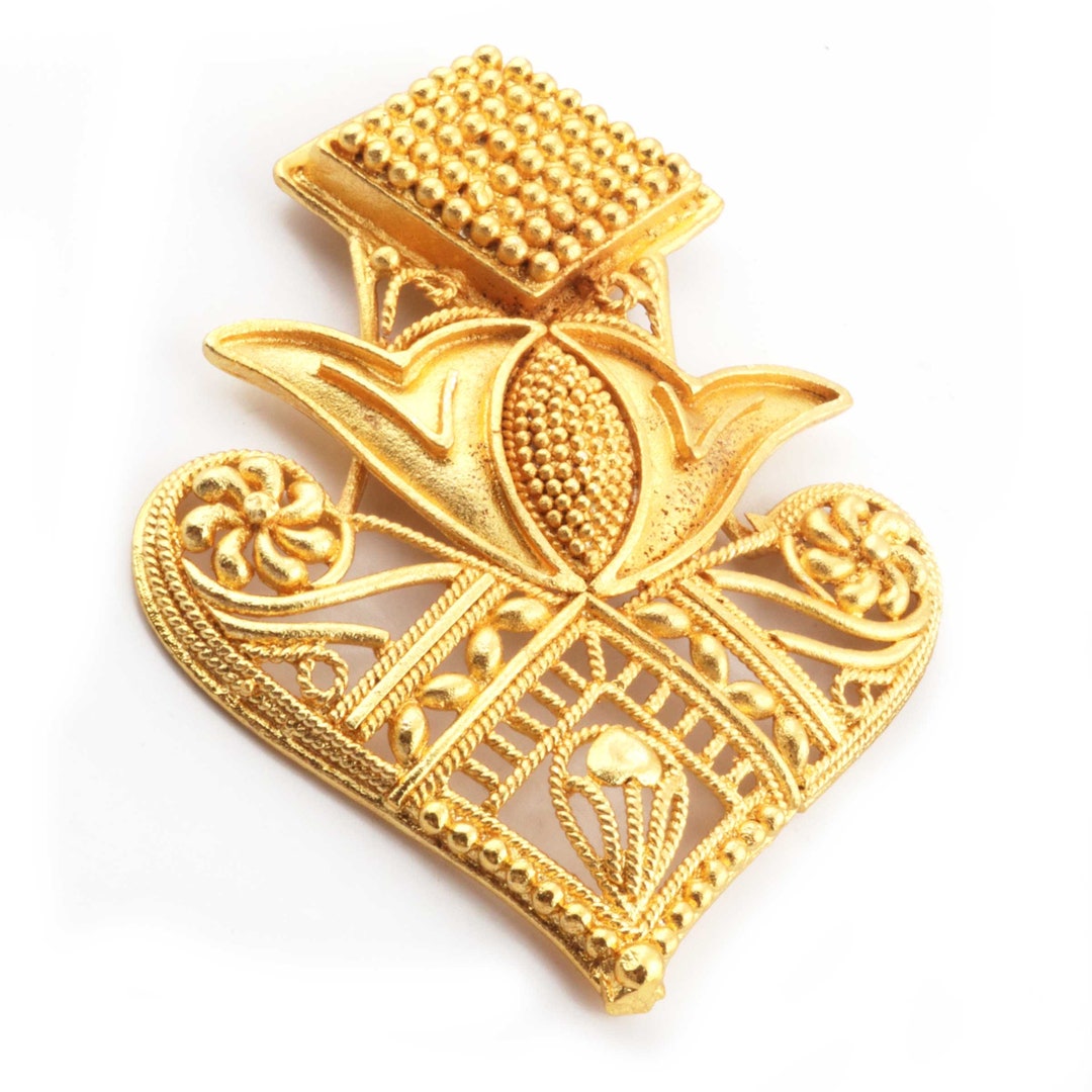 5 Pcs Designer 24k Gold Plated Beads ,copper Spades Shape Design Charm ...