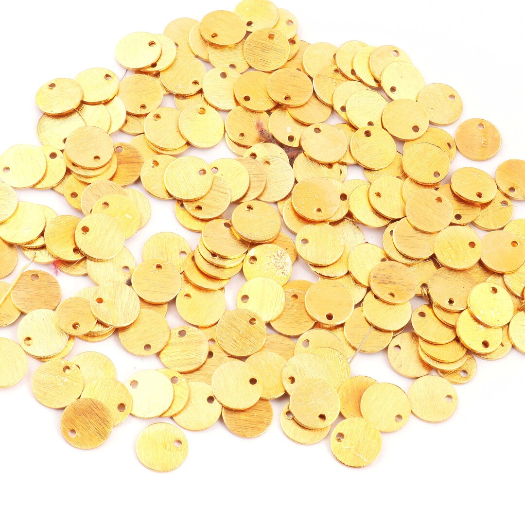 10 Pcs Designer 24k Gold Plated Copper Stamping Blanks,round Charm ...