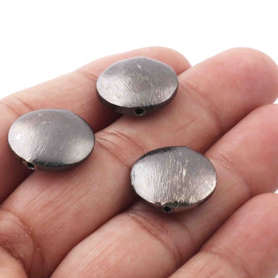 1 Strand Oxidized Silver Plated Copper Coin Shape - Etsy