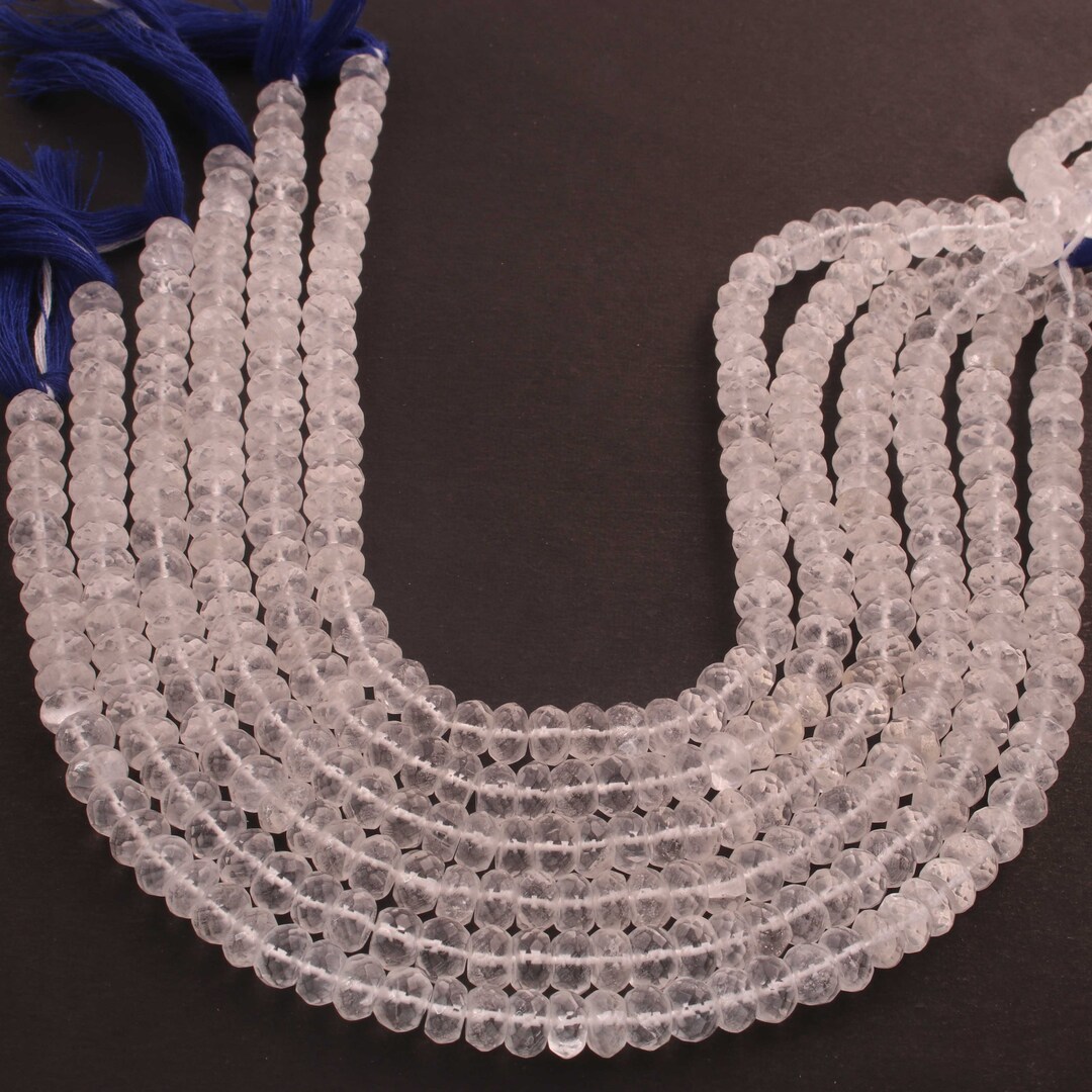 1 Strand Crystal Quartz Round Shape Briolettes ,faceted Gemstone ...