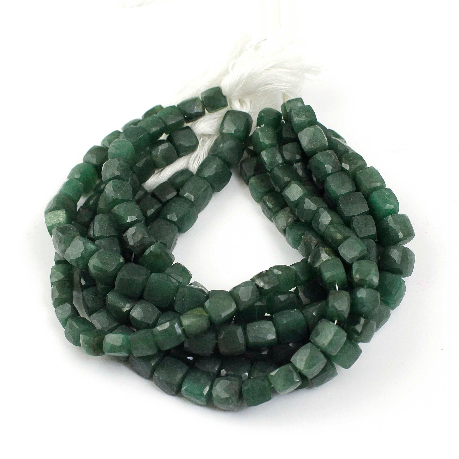 1 Strand Emerald Faceted Cubes Beads Emerald Cubes Beads | Etsy