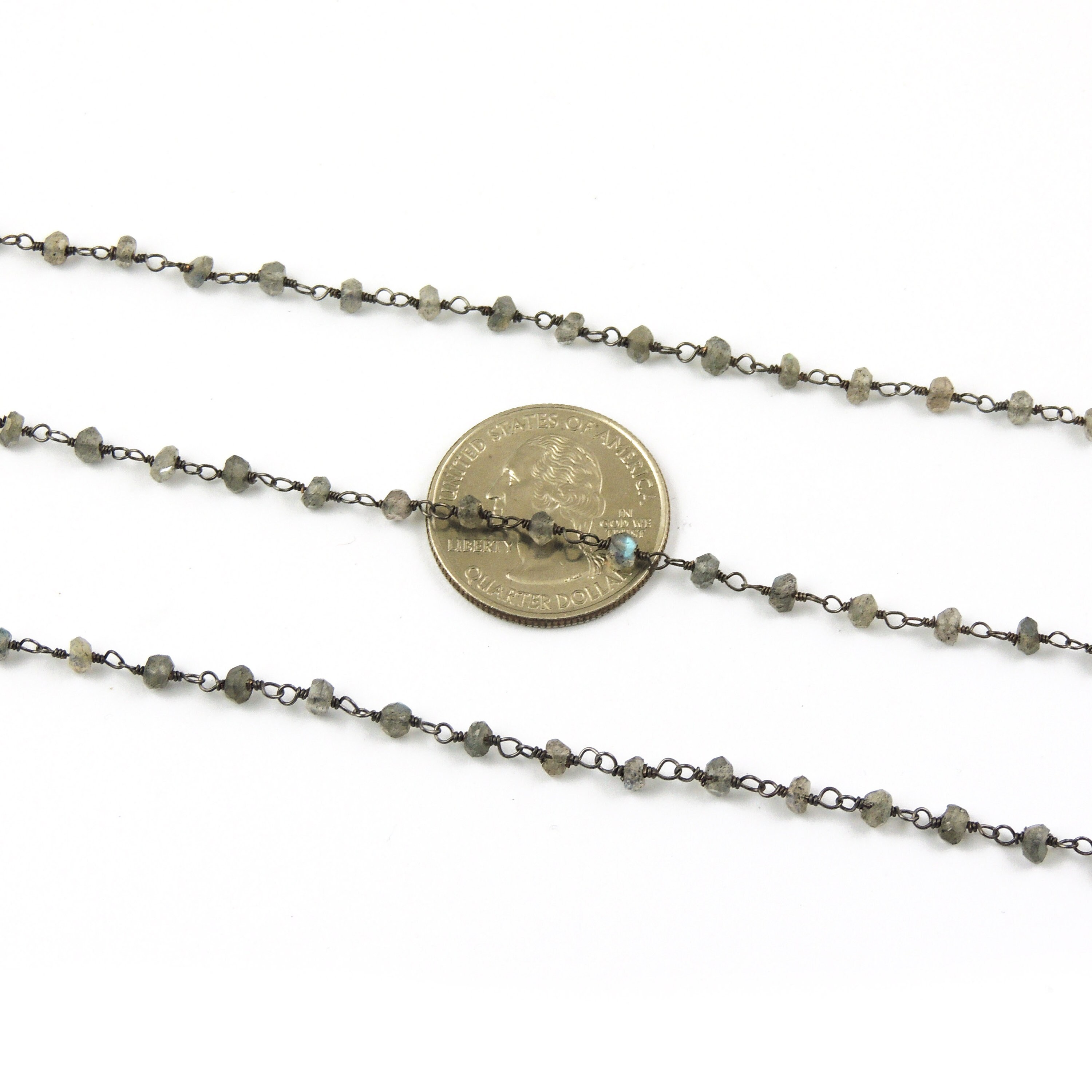 5 Feet Labradorite Wire wrapped Chain 3mm-3.50mm Beaded | Etsy