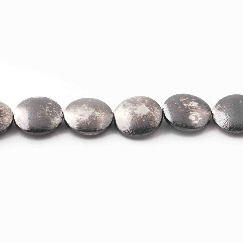 1 Strand Oxidized Silver Plated Copper Coin Shape | Etsy