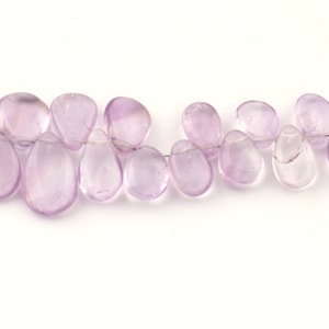 1 Strand Pink Amethyst Pear Shape Briolettes,smooth Gemstone Briolettes ...