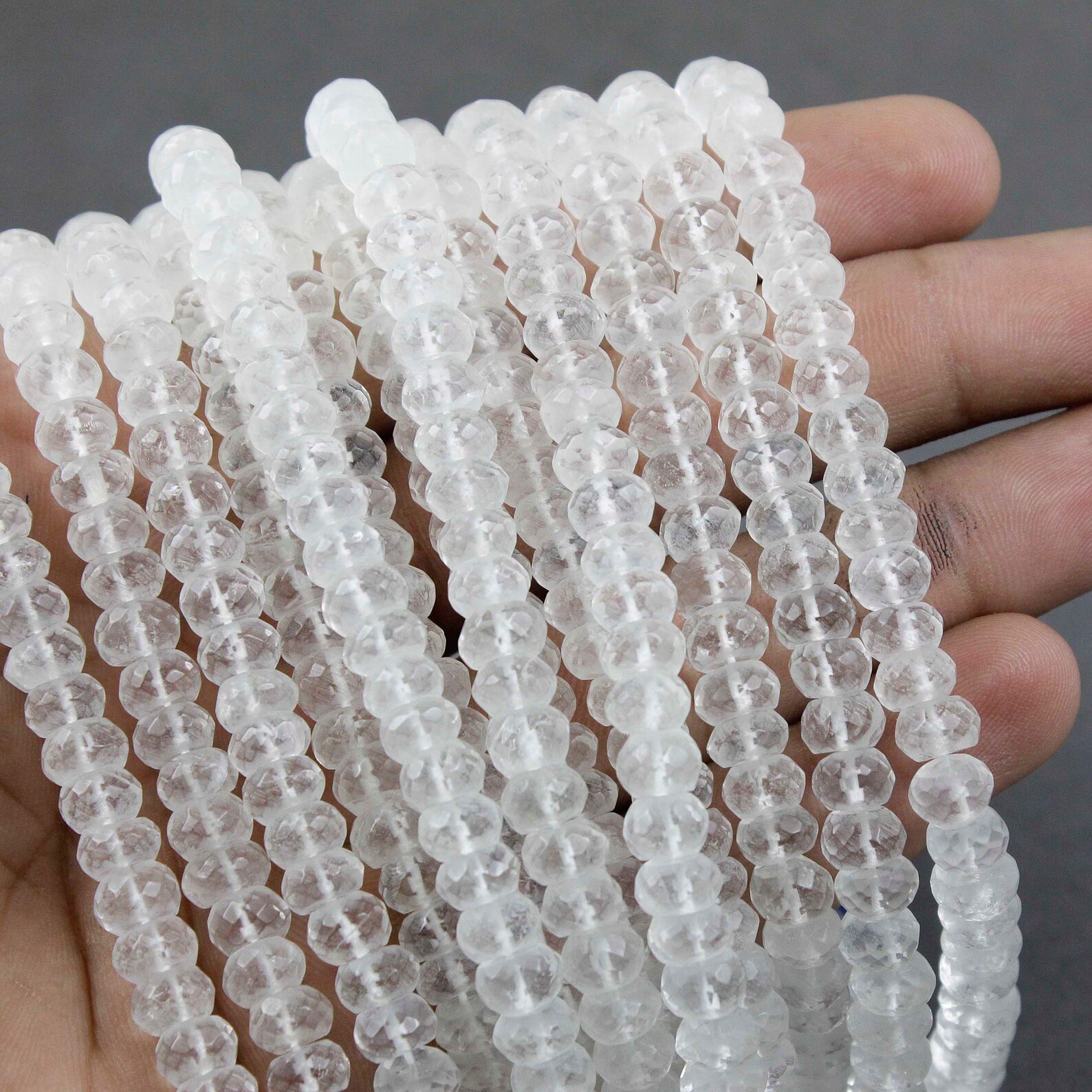 1 Strand Crystal Quartz Round Shape Briolettes faceted - Etsy