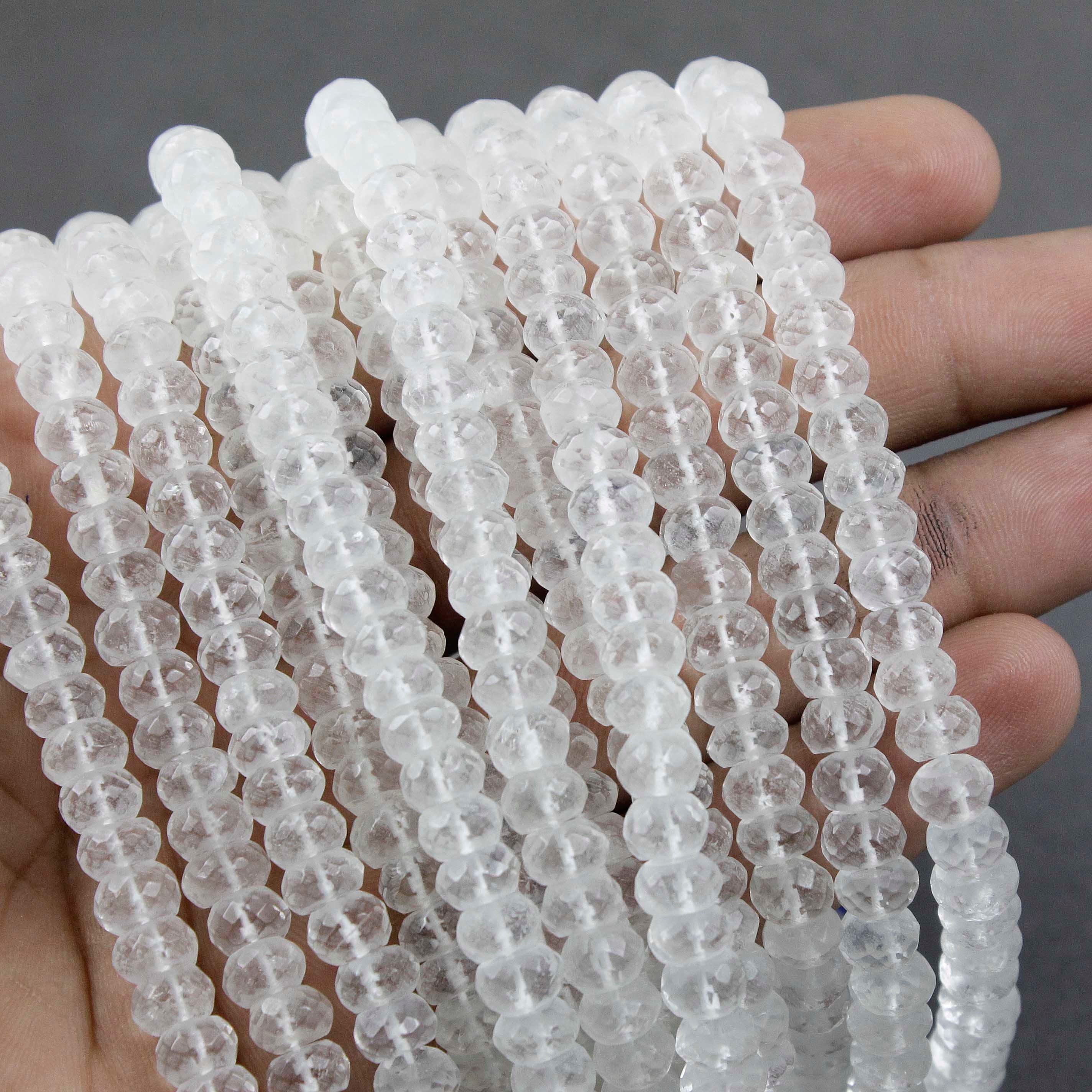 1 Strand Crystal Quartz Round Shape Briolettes faceted - Etsy