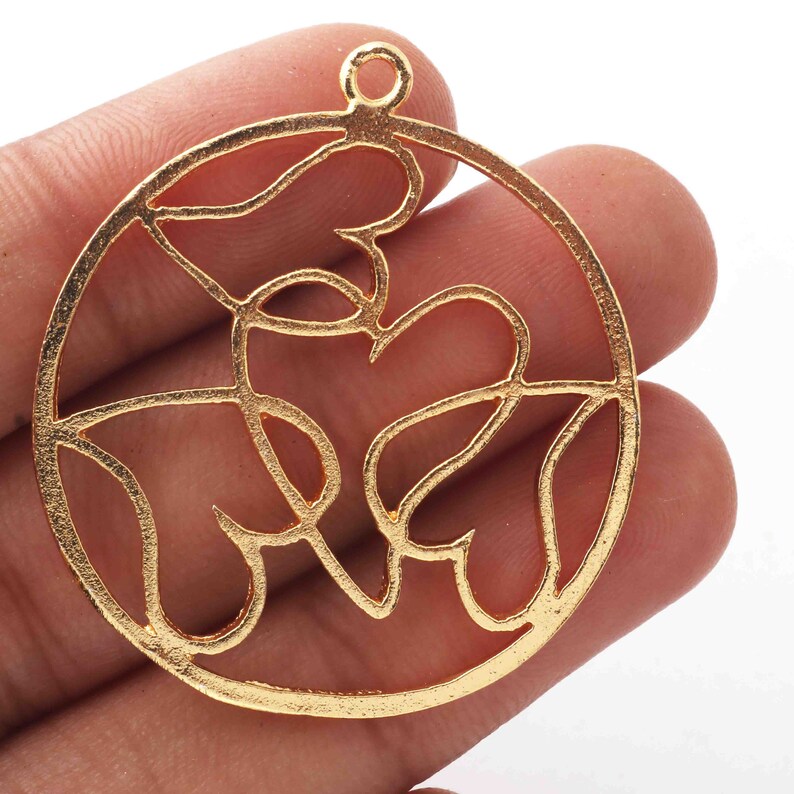 5 Pcs Designer Round Shape Design Charm 24k Gold Plated - Etsy