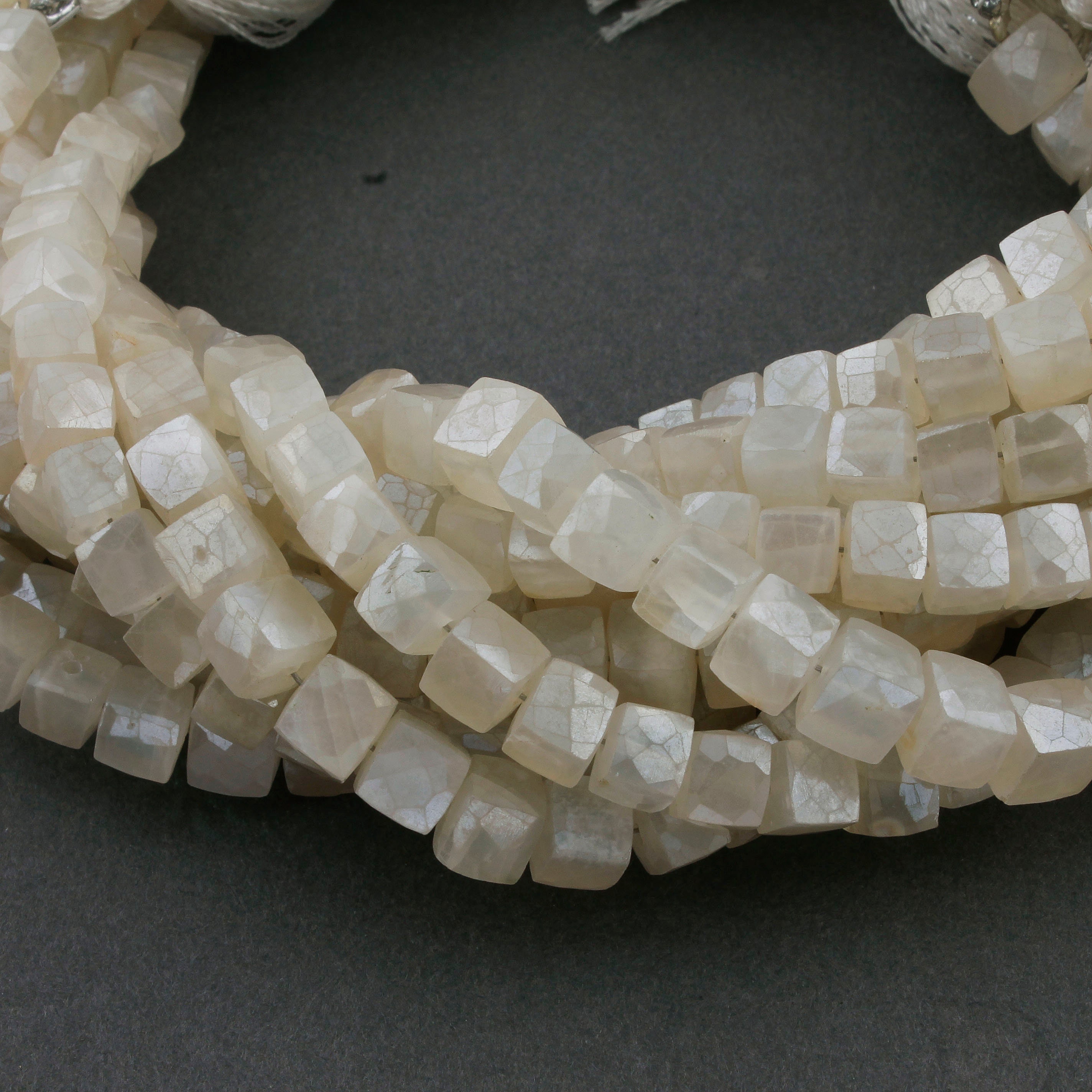 1 Strand White Silverite Cube Beads gemstone Faceted Box - Etsy