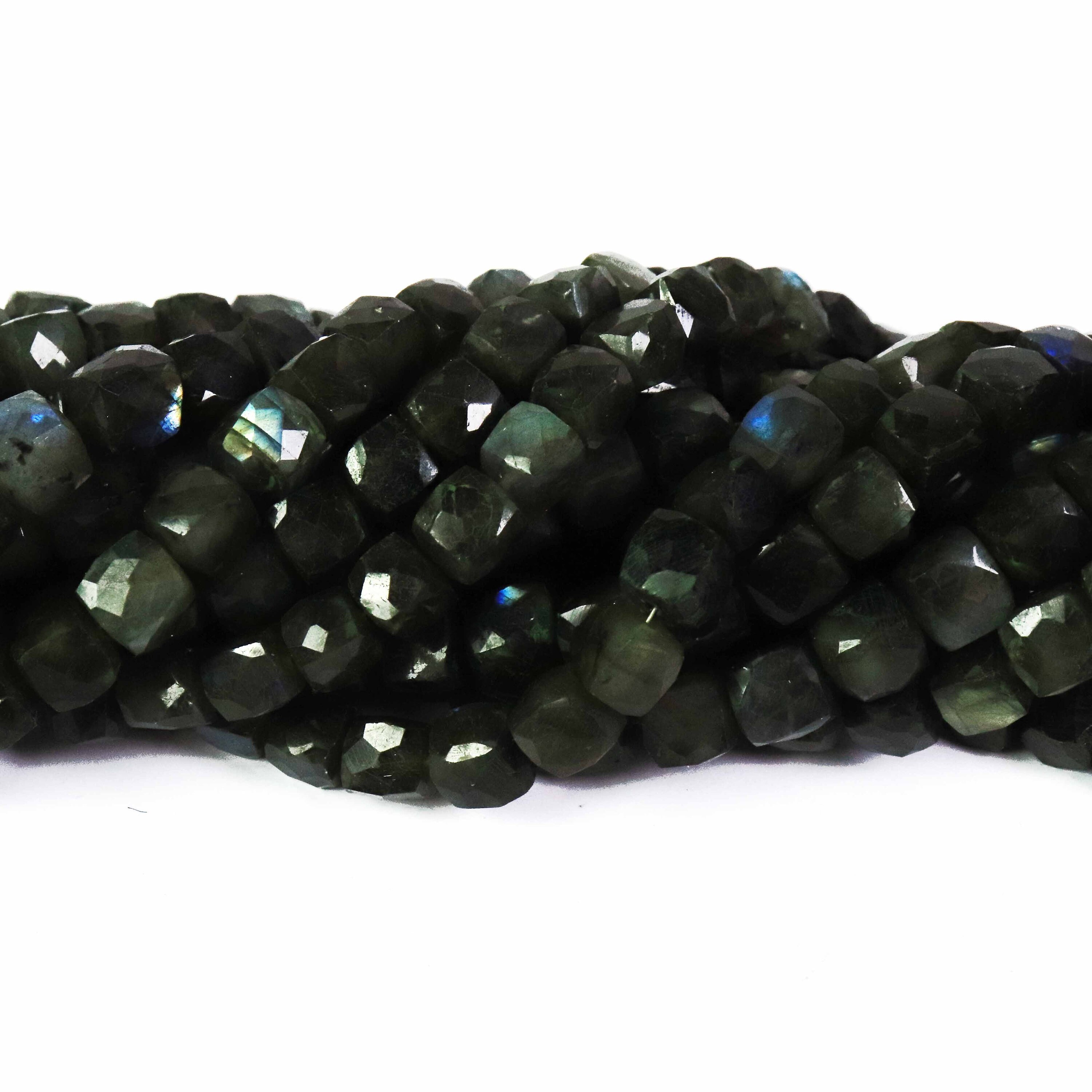 1 Strand Labradorite Cube Shape Beads Faceted Gemstone - Etsy