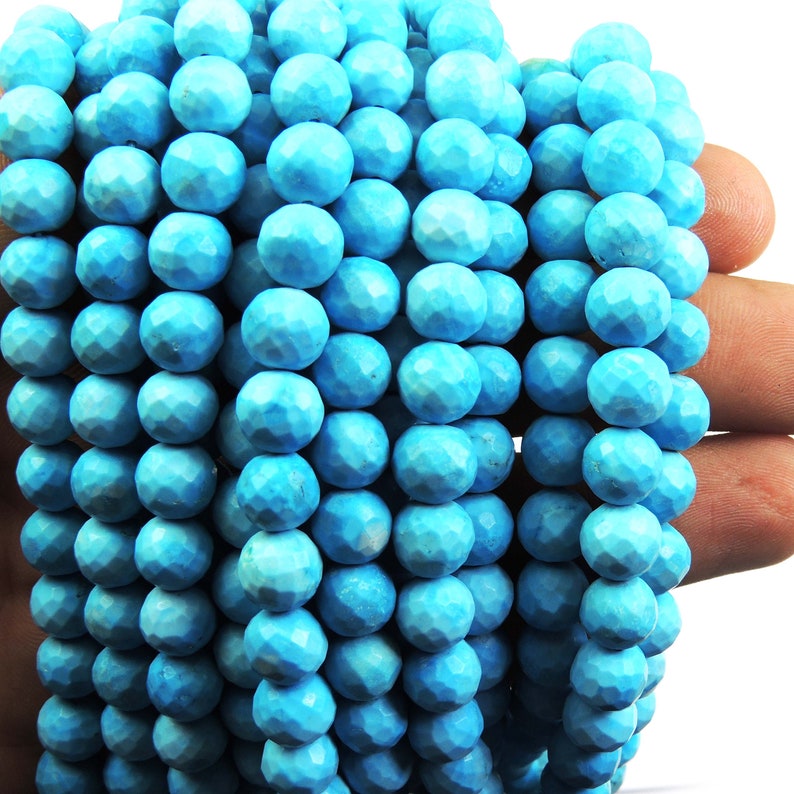 1 Strand Turquoise Balls Beads faceted Gemstone Ball Beads - Etsy