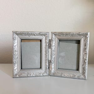 Double Silver Frame, Vintage Silver Frame, Two Photo Frame, Silver ...