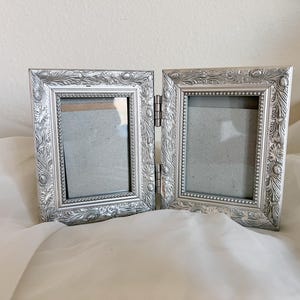 Double Silver Frame, Vintage Silver Frame, Two Photo Frame, Silver ...