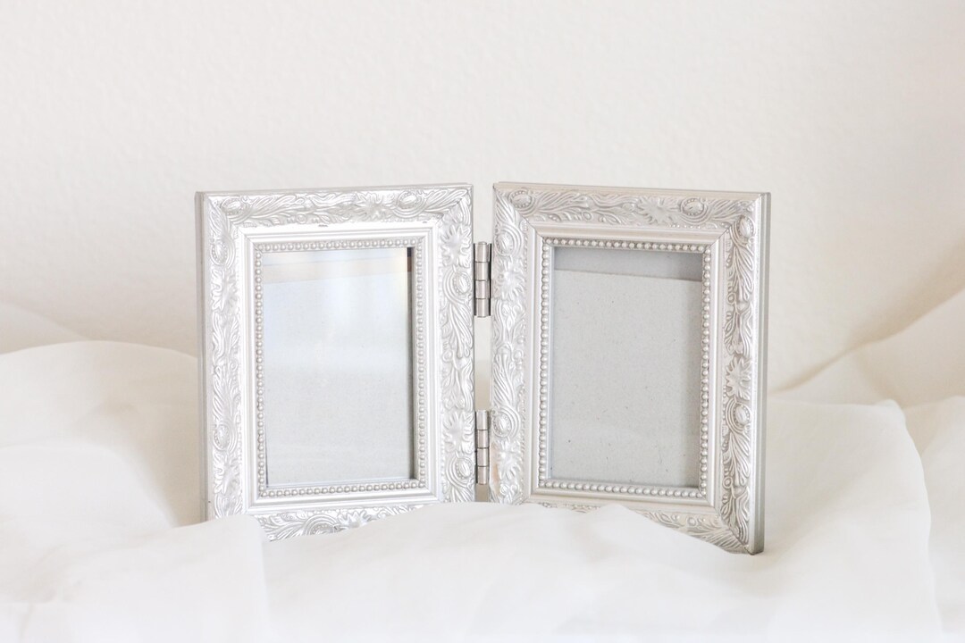 Double Silver Frame, Vintage Silver Frame, Two Photo Frame, Silver ...