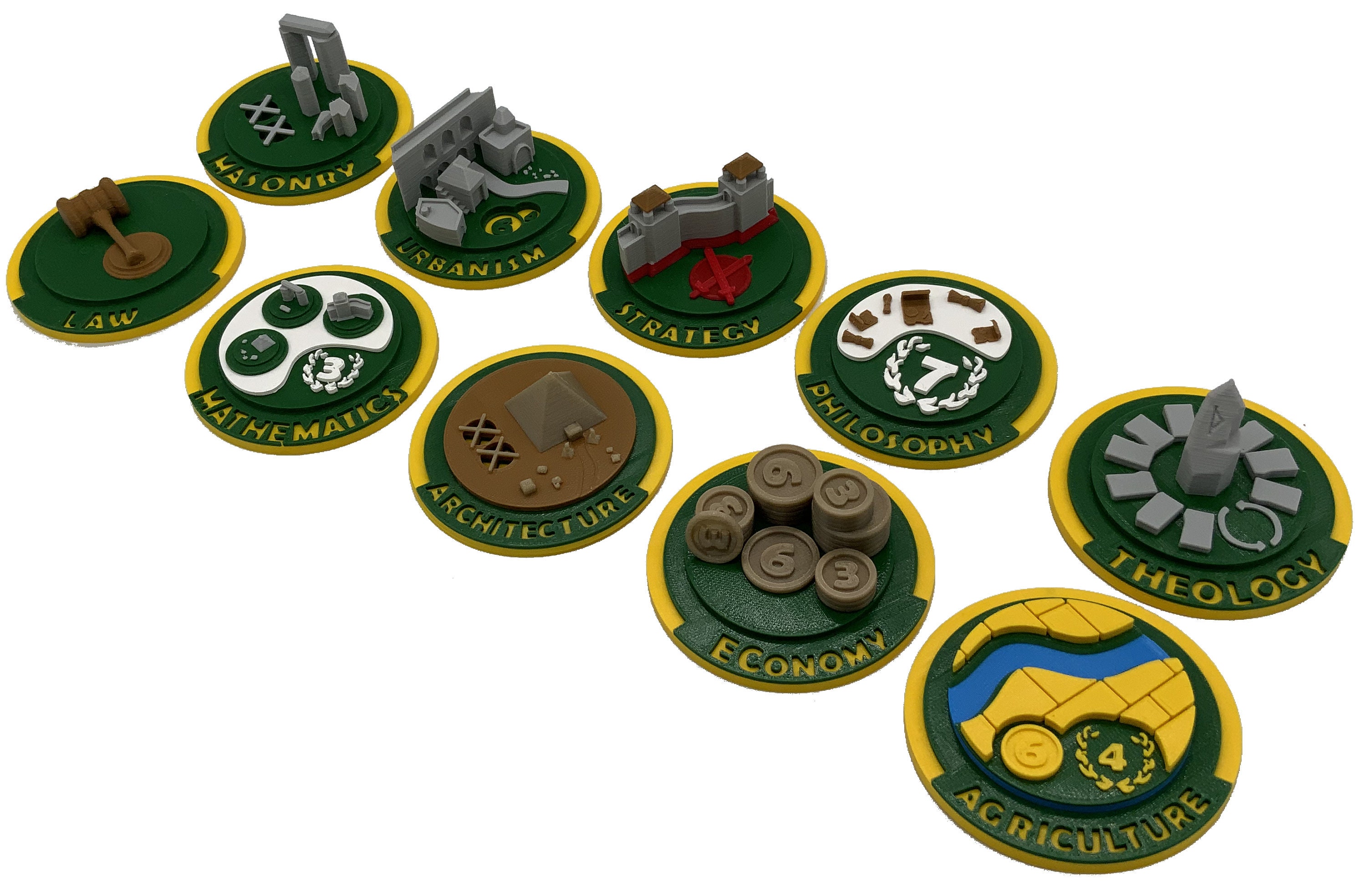 7 Wonders Duel Science Tokens | Etsy