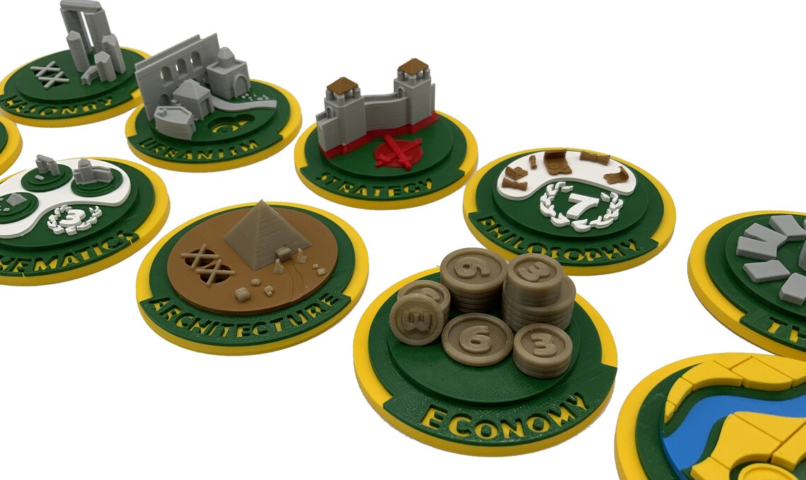 7 Wonders Duel Science Tokens | Etsy