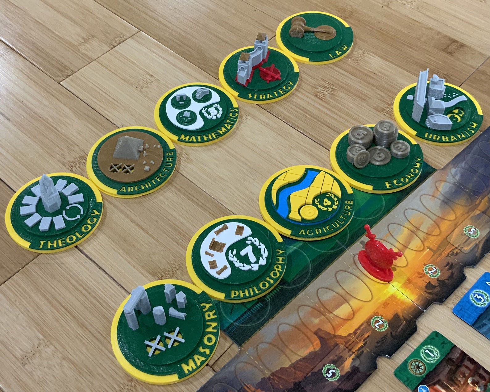 7 Wonders Duel Science Tokens | Etsy
